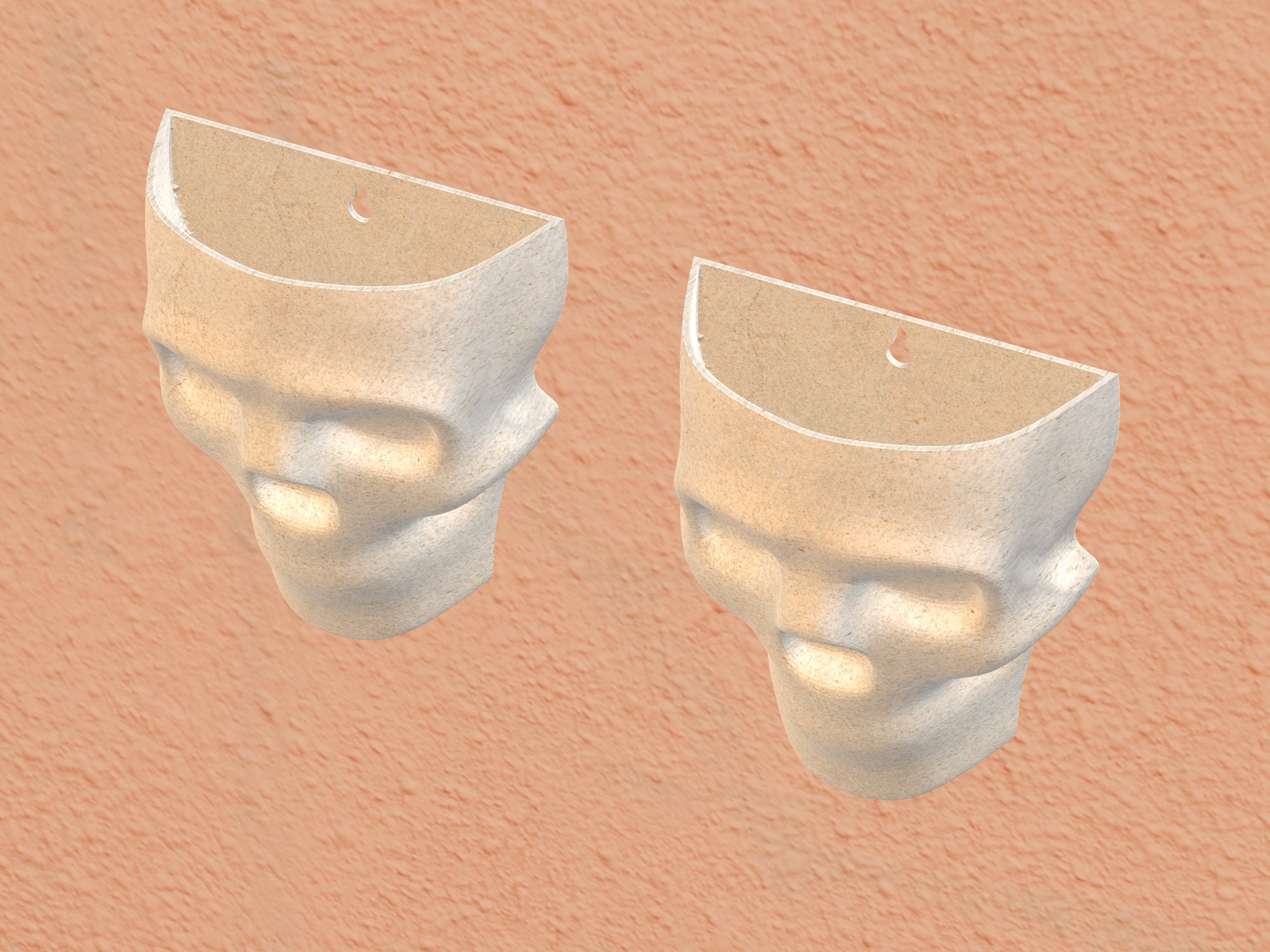 Skull Wall Planter STL FILE, Stl File for 3D Printer, Face Planter With ...