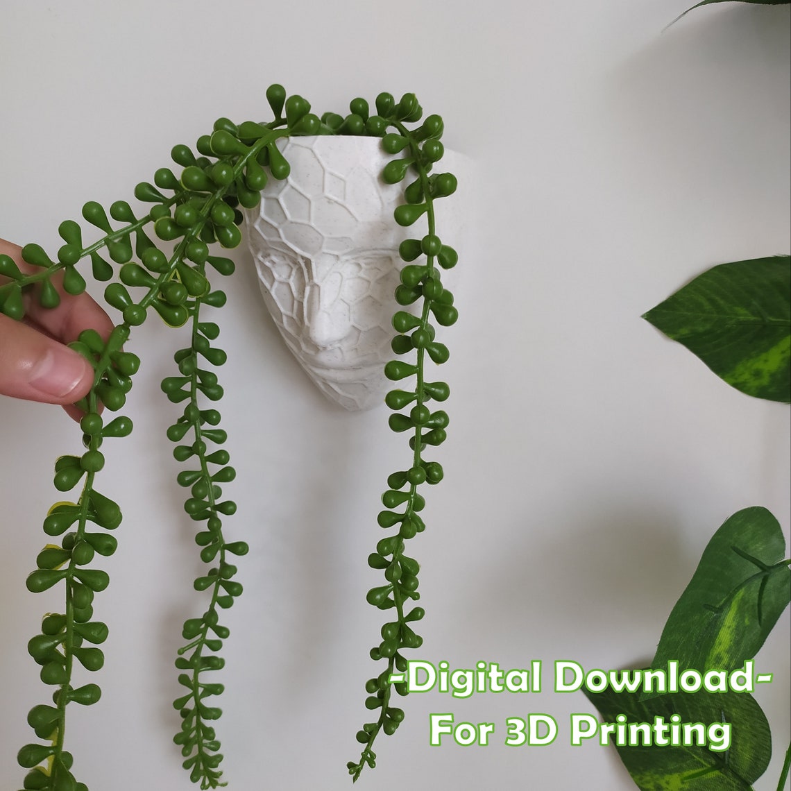 Wall Planter STL FILE, Stl File for 3D Printer, Head Planter With ...