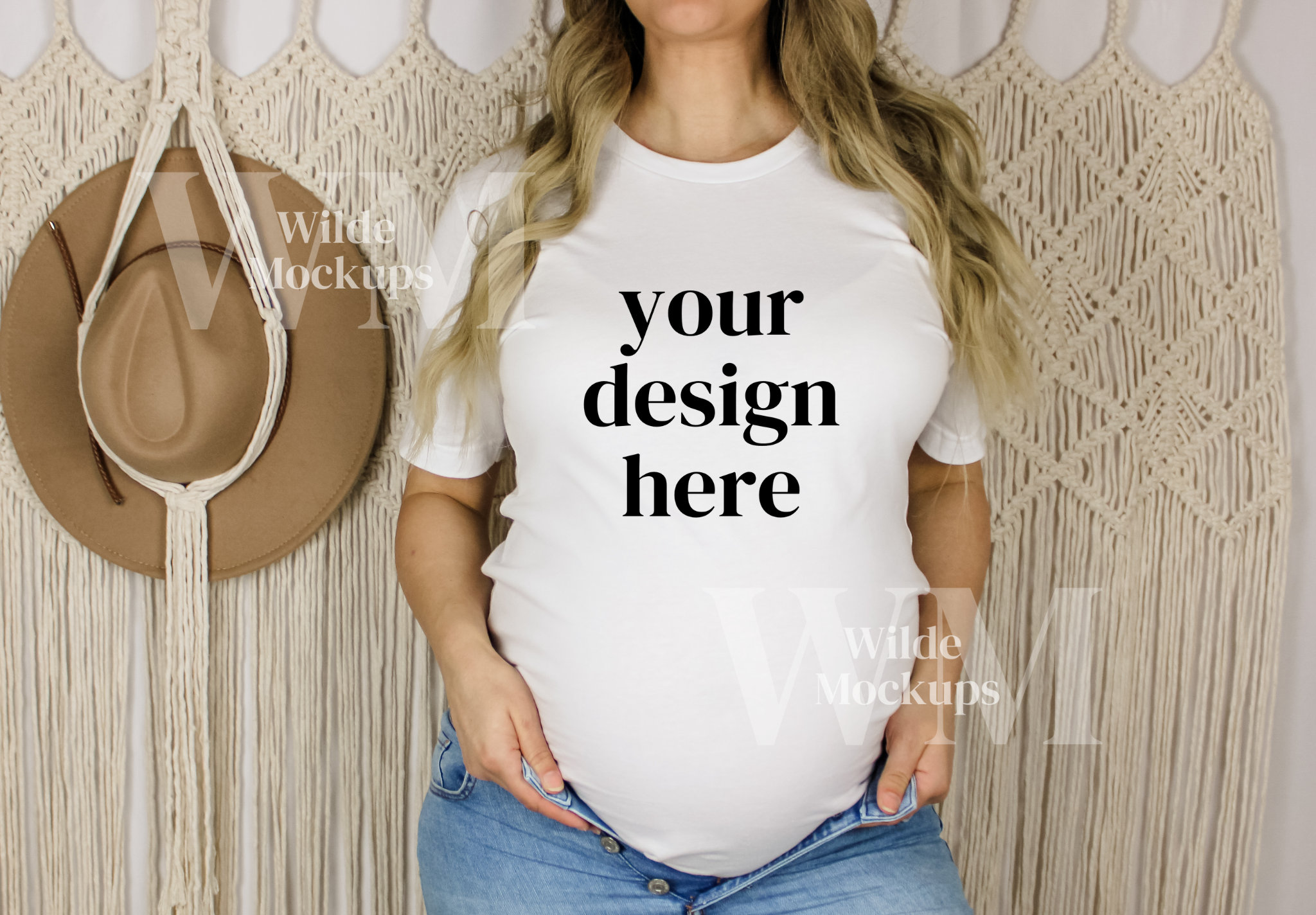 Bella Canvas Pregnancy Mockup | Maternity Mockup | Bella Canvas 3001 ...