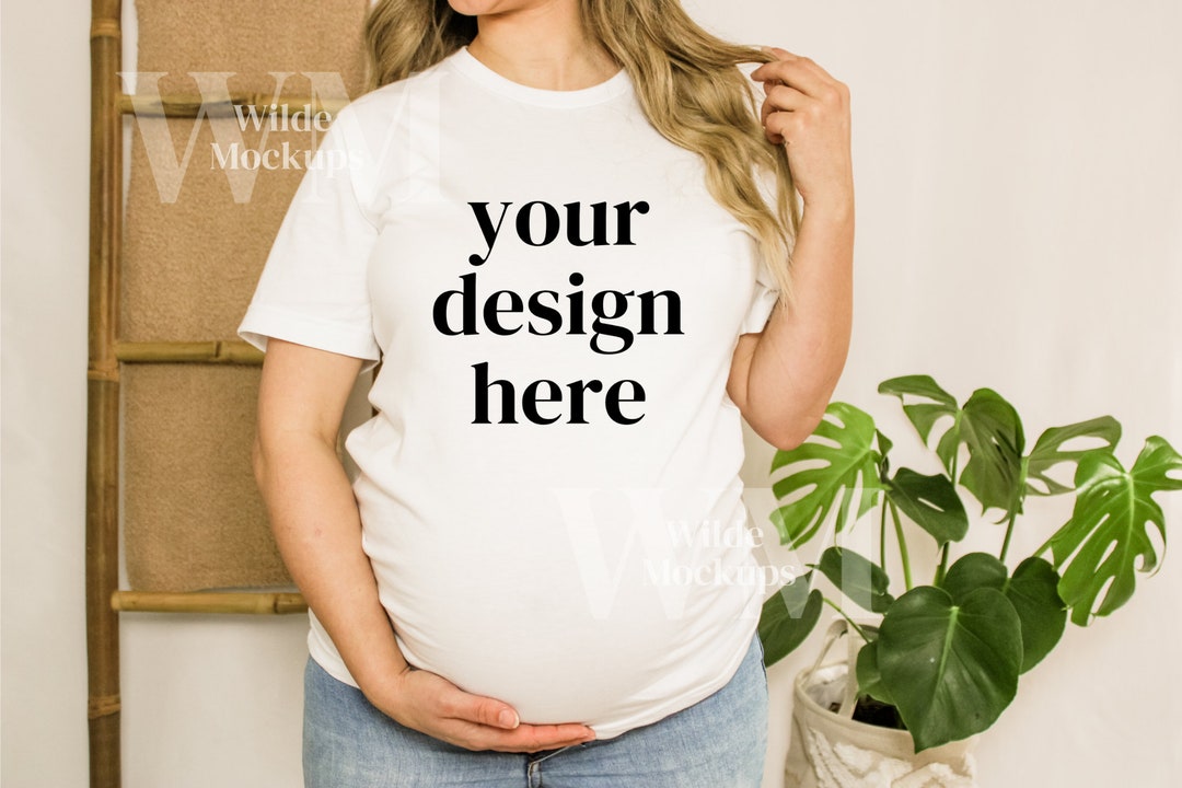 Bella Canvas Pregnancy Mockup | Maternity Mockup | Bella Canvas 3001 ...