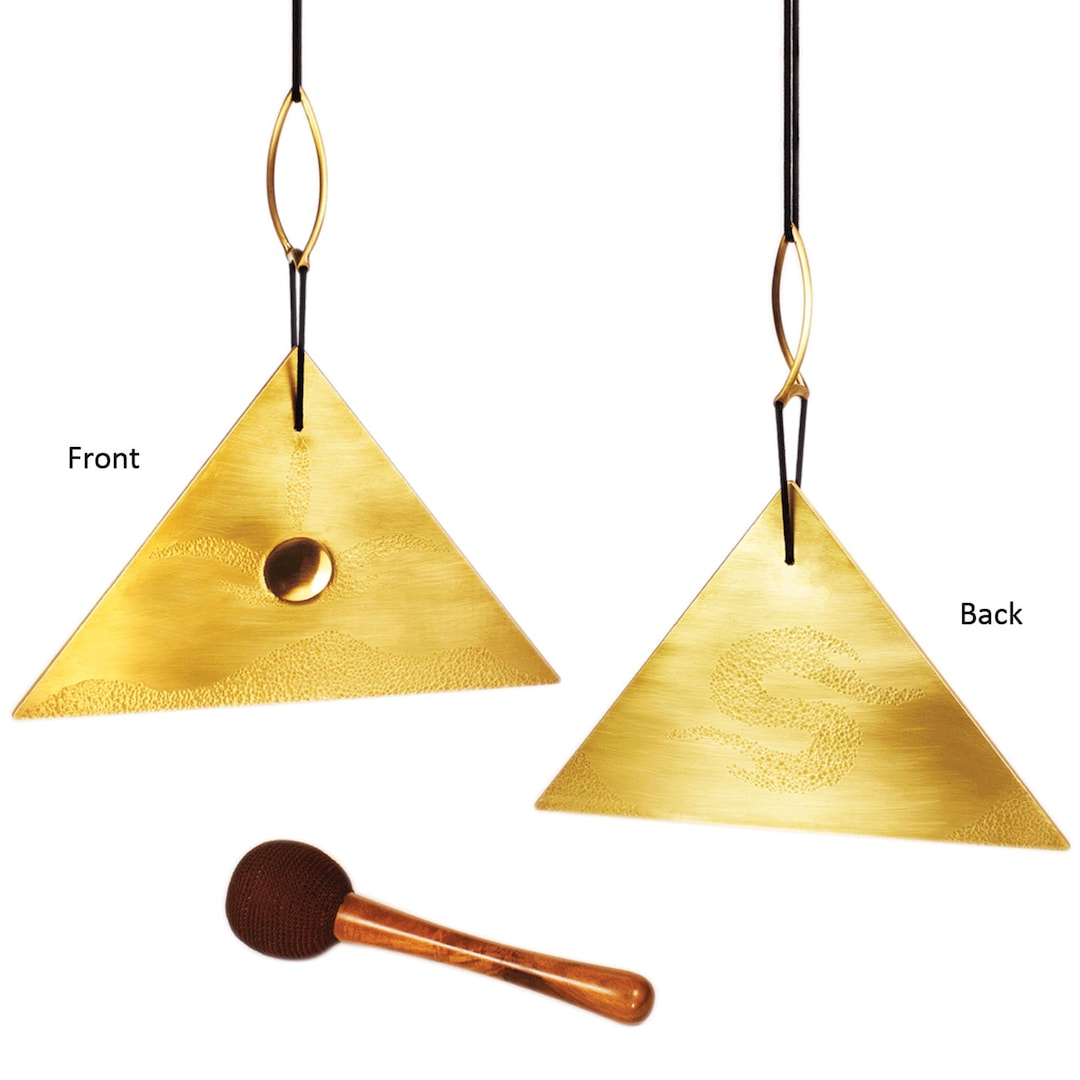 Pyramid-shaped Meditation Bell With Striker (large), Resonant Brass ...