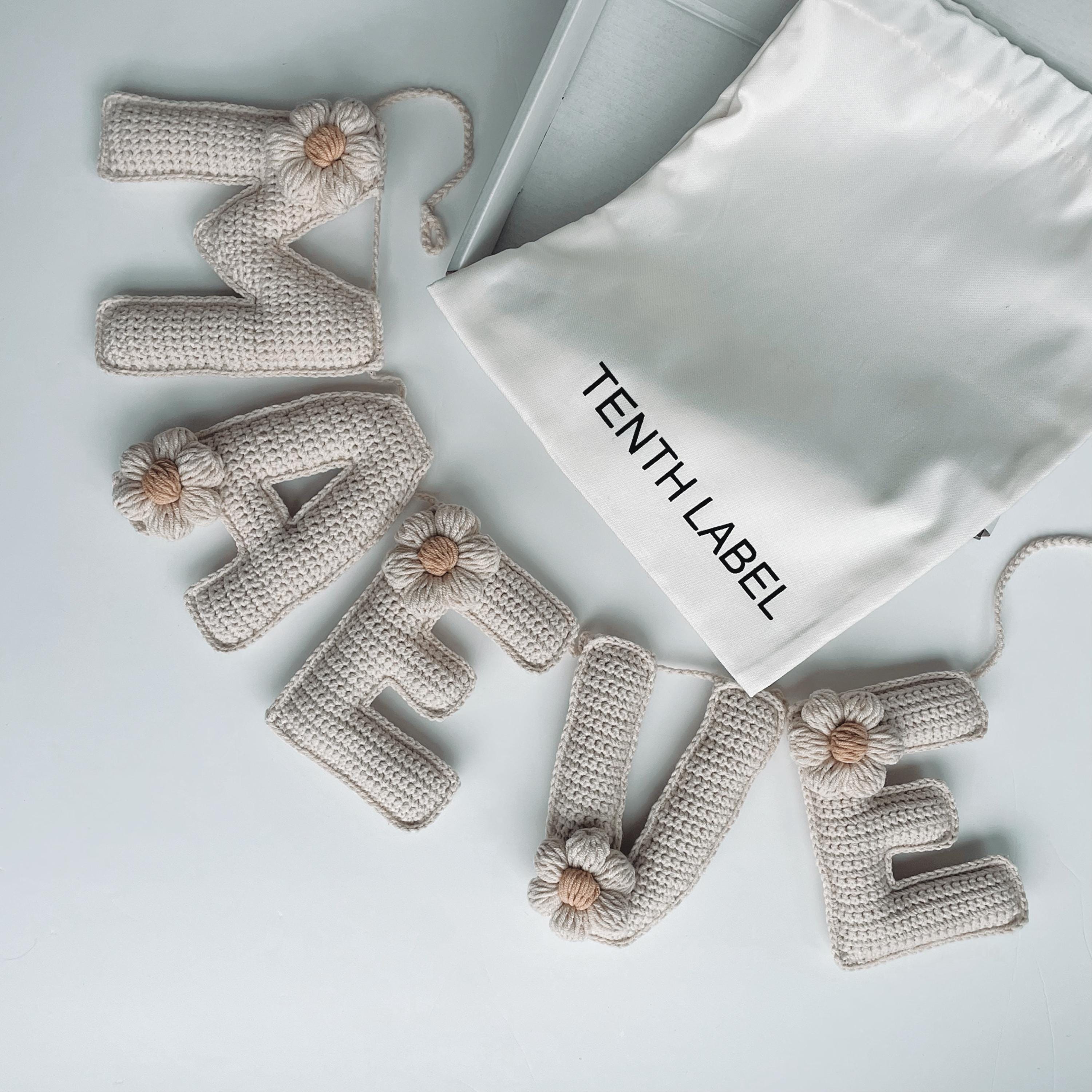Crochet Name Garland With Flowers: Personalized Nursery Decor - Etsy