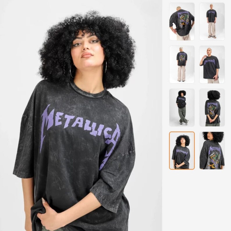 Metallica Acid Washed Oversized Metal T-shirt,rock Band Vintage Feel - Etsy