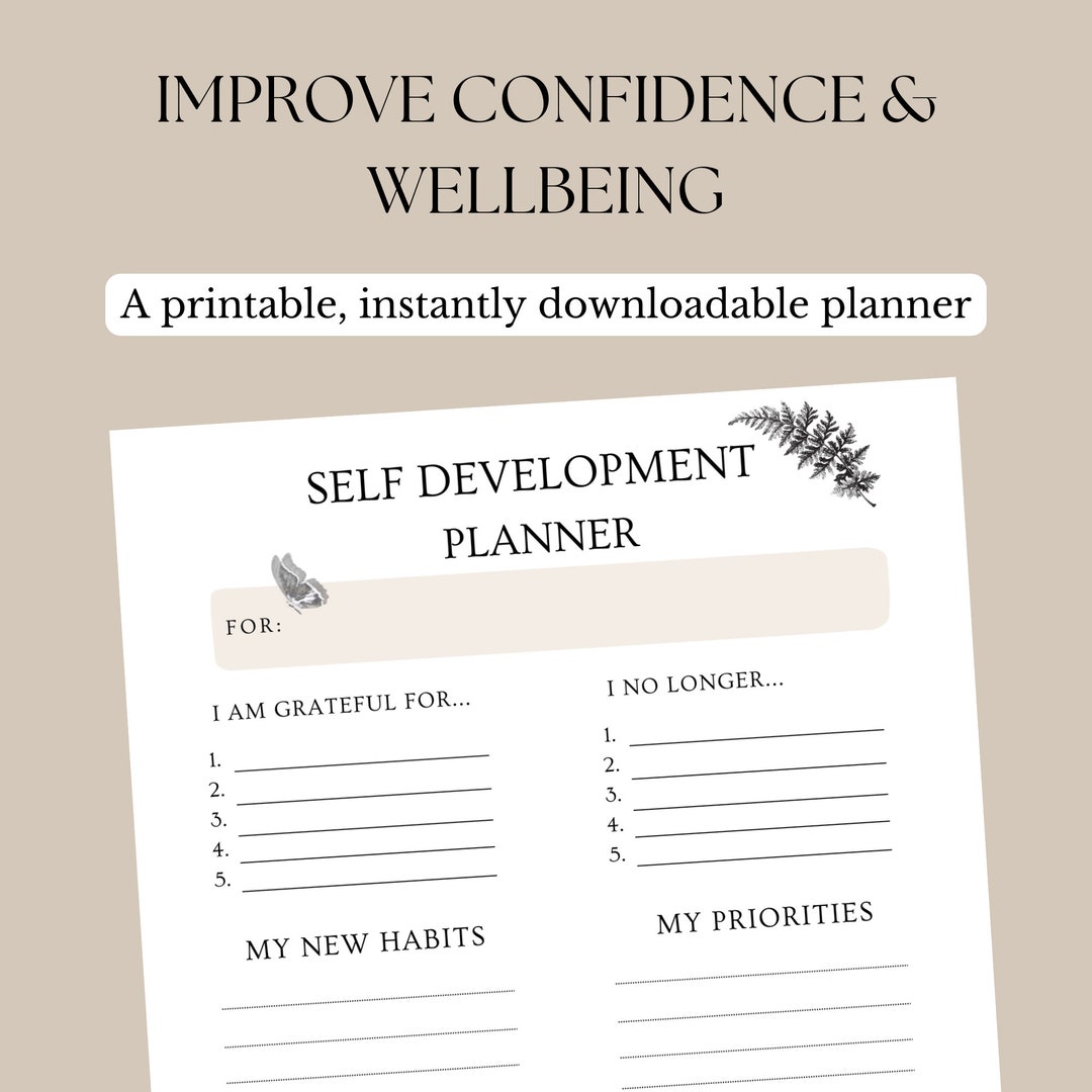 Self Development Daily Planner Printable, Task List, Meal Planner ...