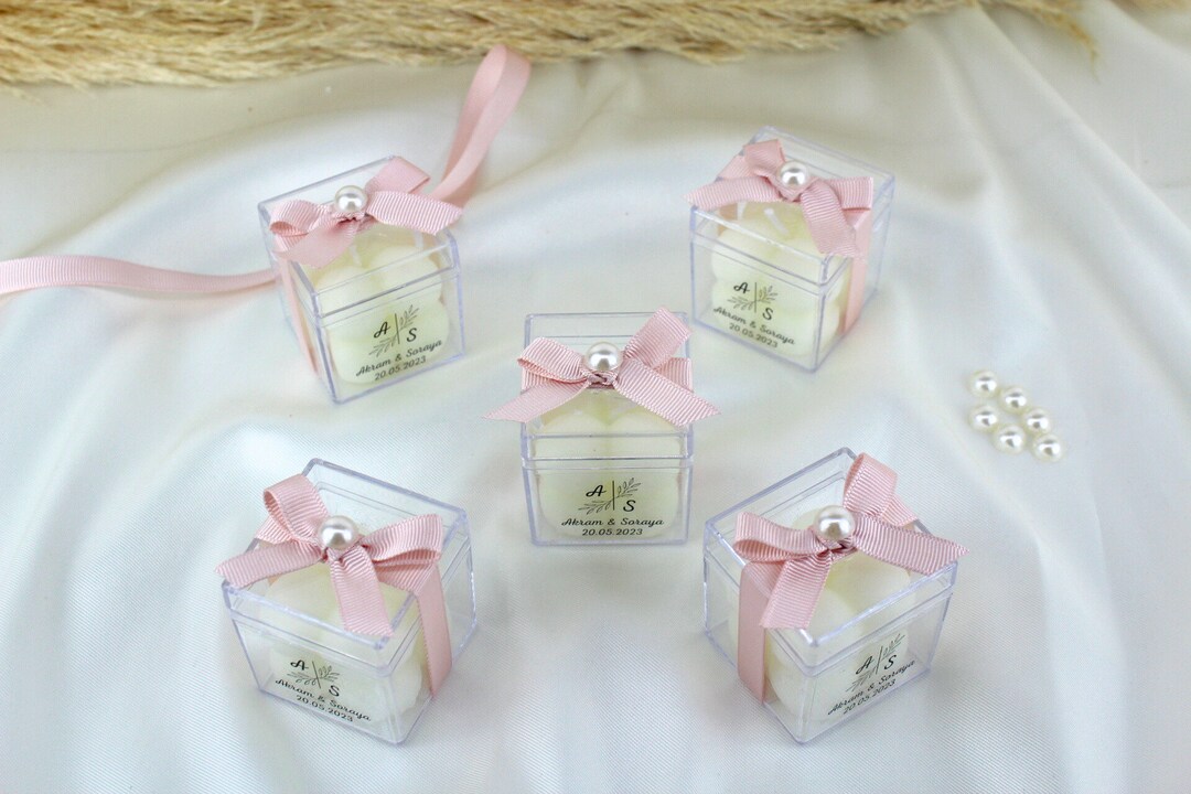 Personalized Pearl Bubble Candle Favors: Wedding, Henna, Baptism Gift ...