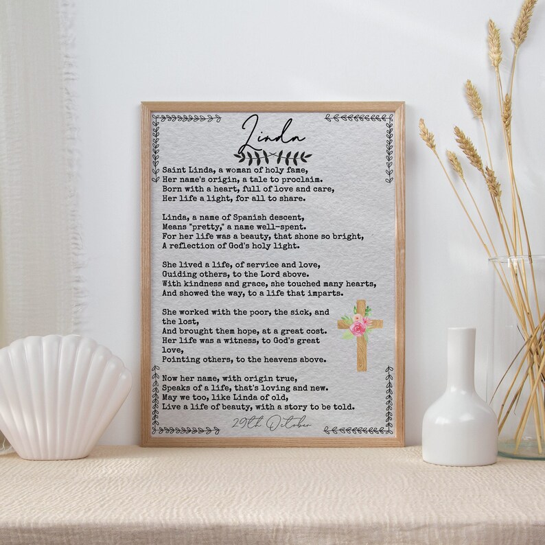 Printable Linda Poem, Name Poem, Digital Poem, Saint Linda Downloadable ...