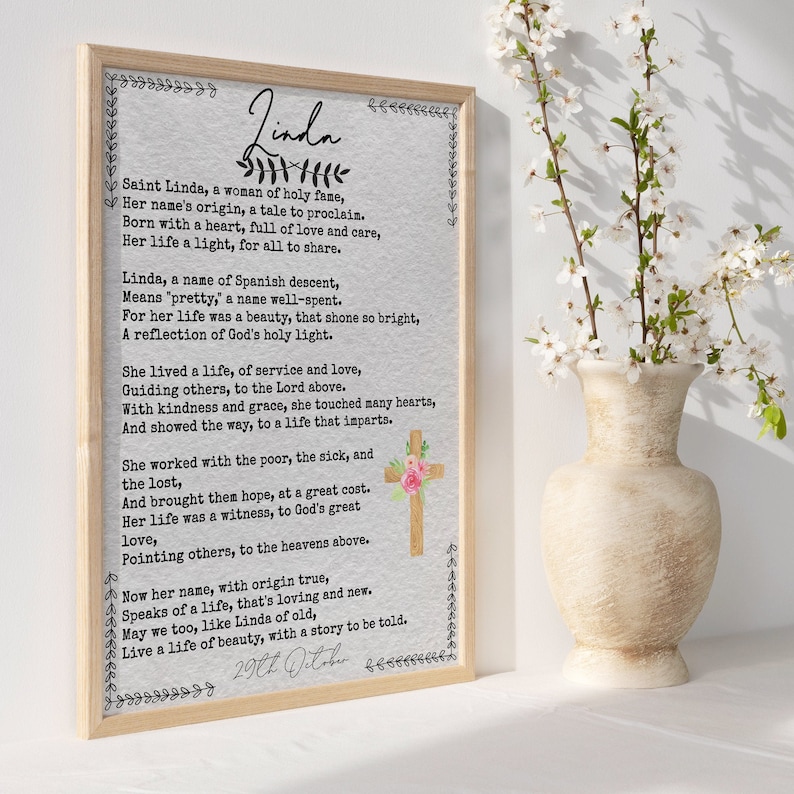 Printable Linda Poem, Name Poem, Digital Poem, Saint Linda Downloadable ...