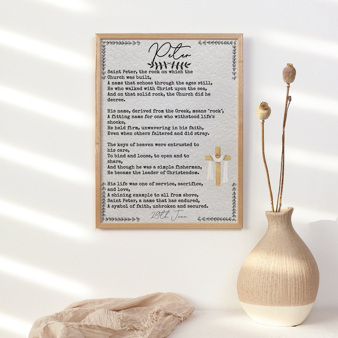 Printable Peter Poem, Name Poem, Digital Poem, Saint Peter Downloadable ...