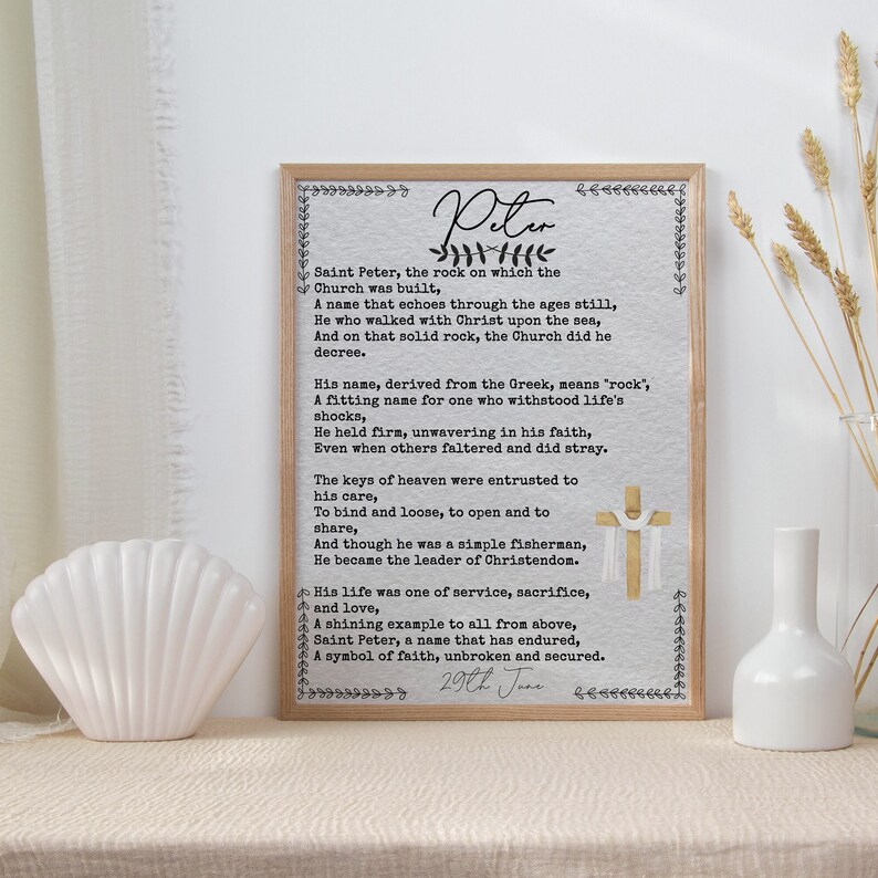 Printable Peter Poem, Name Poem, Digital Poem, Saint Peter Downloadable ...