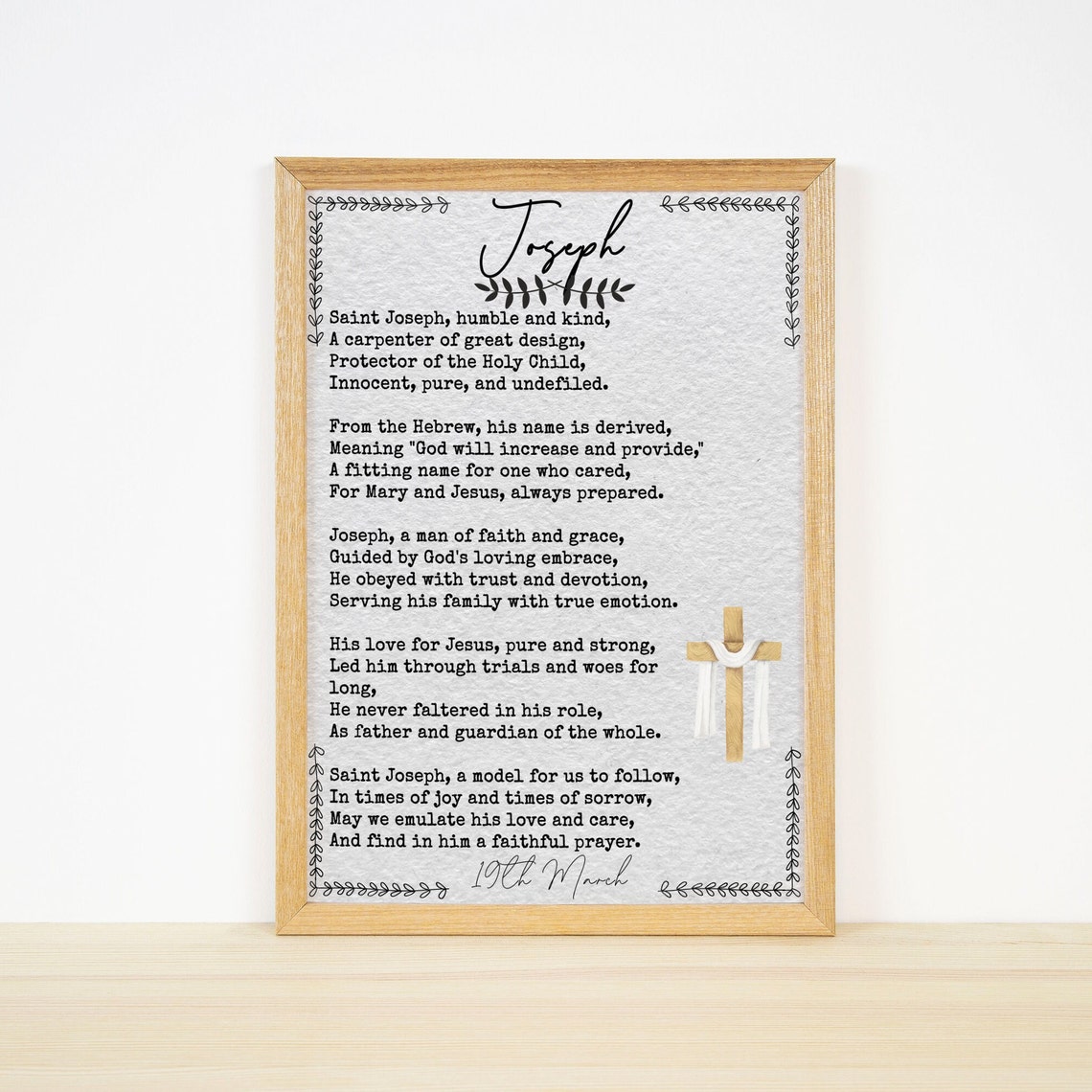 Printable Joseph Poem, Name Poem, Digital Poem, Saint Joseph ...