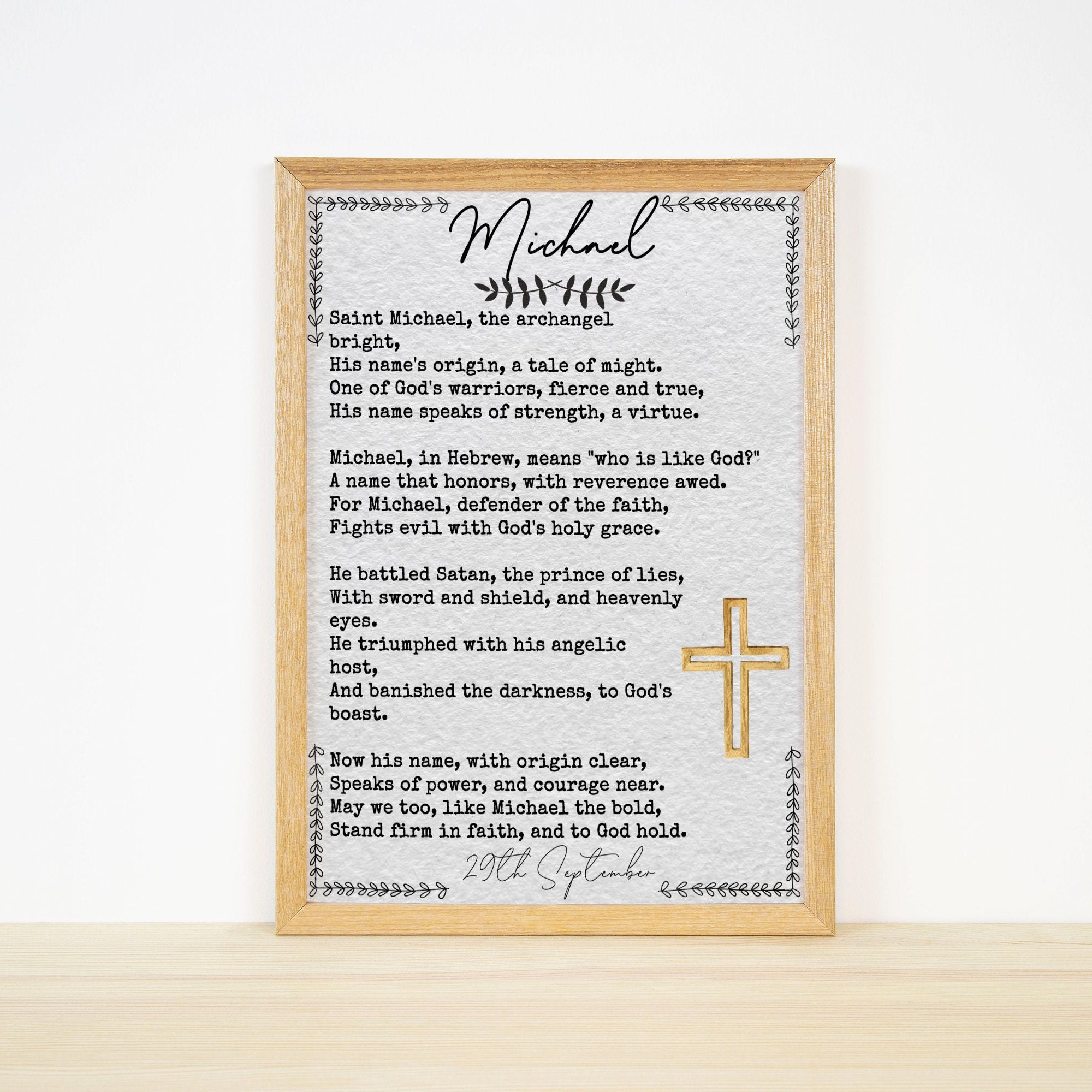 Printable Michael Poem, Name Poem, Digital Poem, Saint Michael ...
