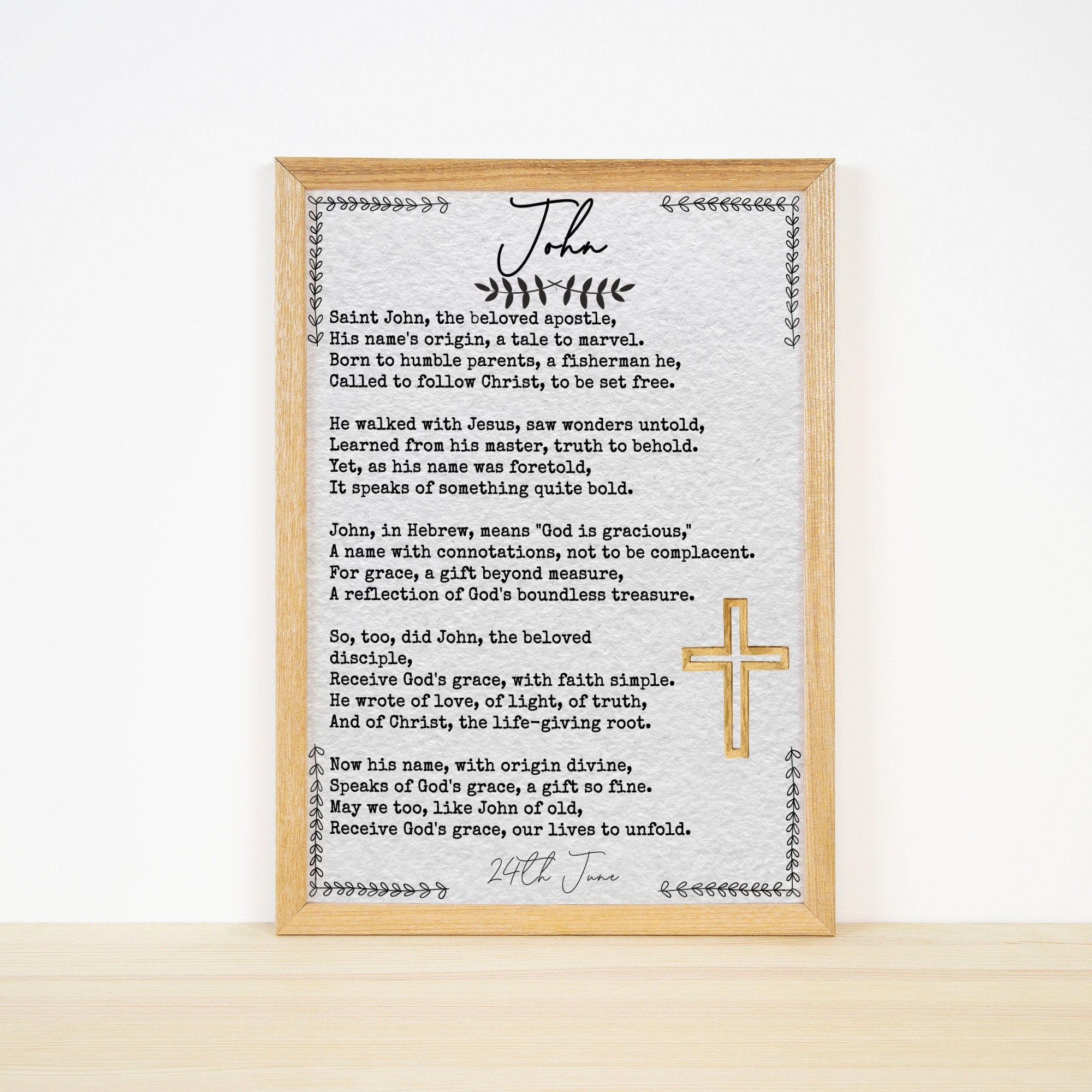 Printable John Poem, Name Poem, Digital Poem, Saint John Downloadable ...