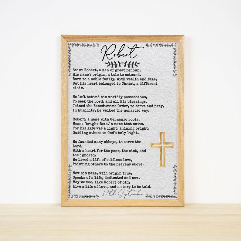 Printable Robert Poem, Name Poem, Digital Poem, Saint Robert ...