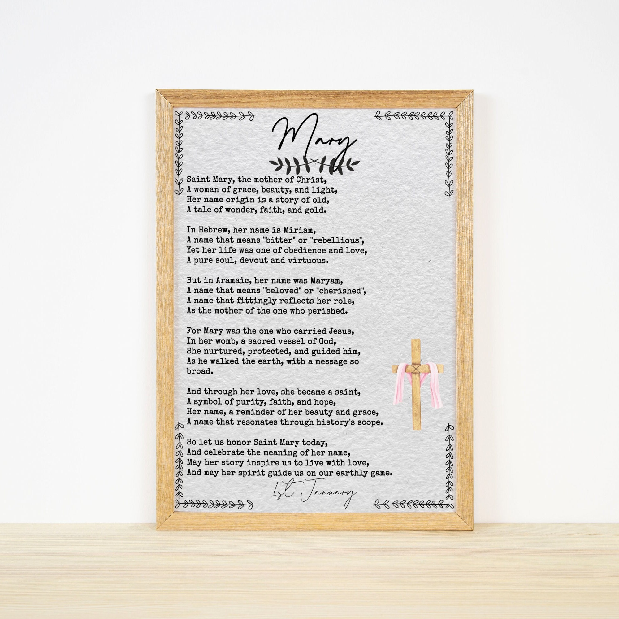Printable Mary Poem, Name Poem, Digital Poem, Saint Mary Downloadable ...