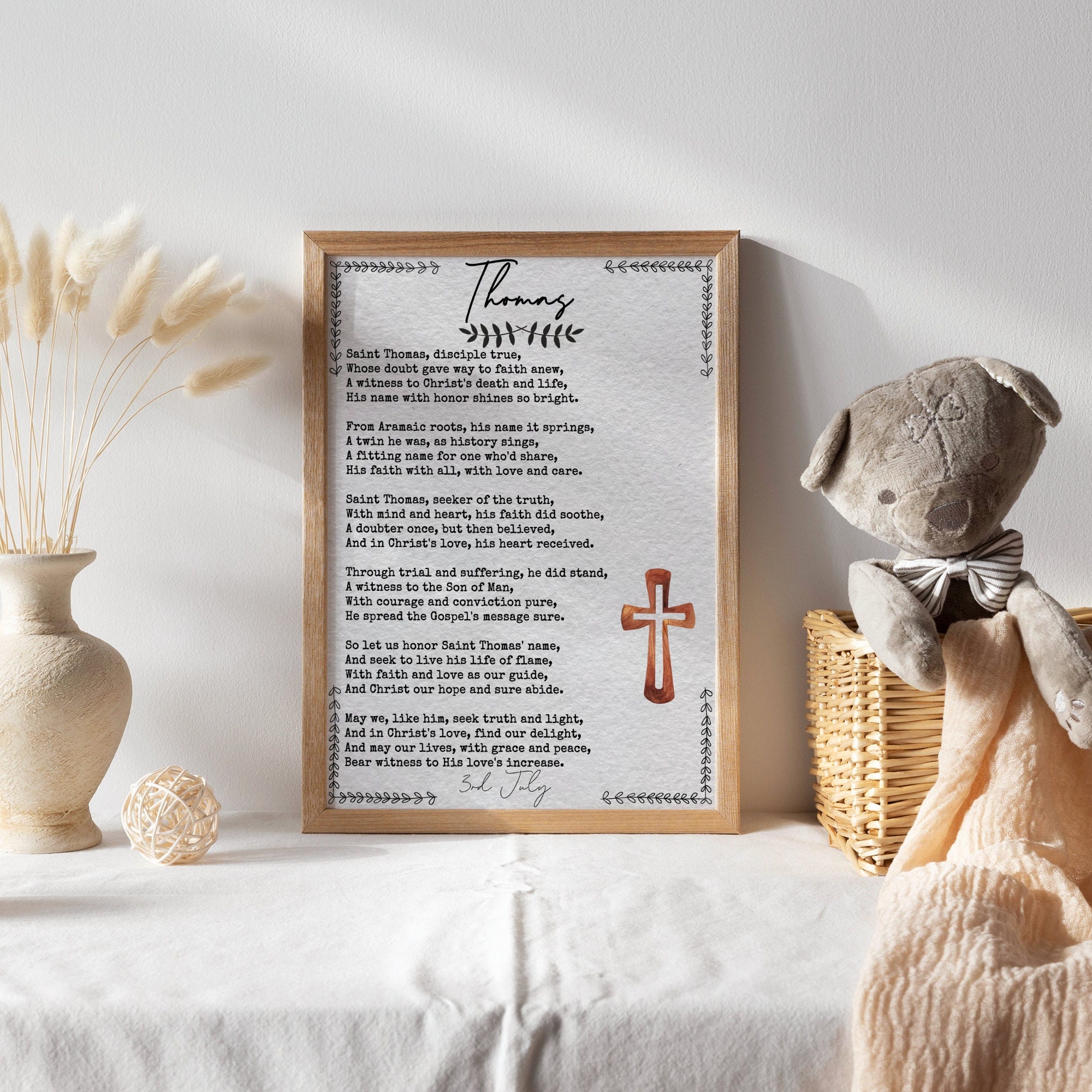 Printable Thomas Poem, Name Poem, Digital Poem, Saint Thomas ...