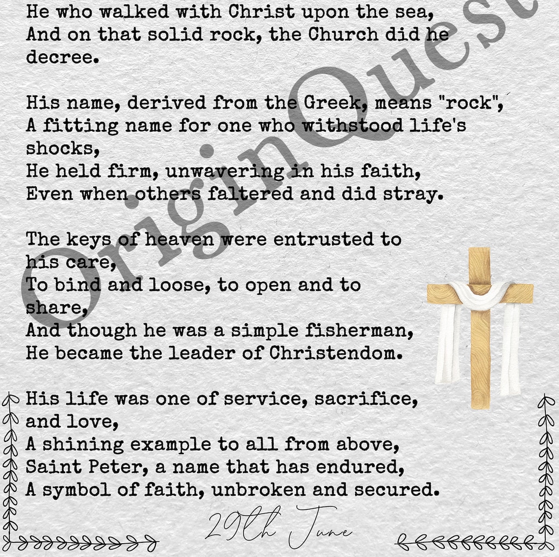 Printable Peter Poem, Name Poem, Digital Poem, Saint Peter Downloadable ...