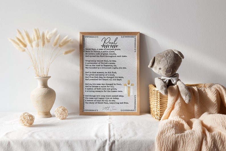 Printable Paul Poem, Name Poem, Digital Poem, Saint Paul Downloadable ...