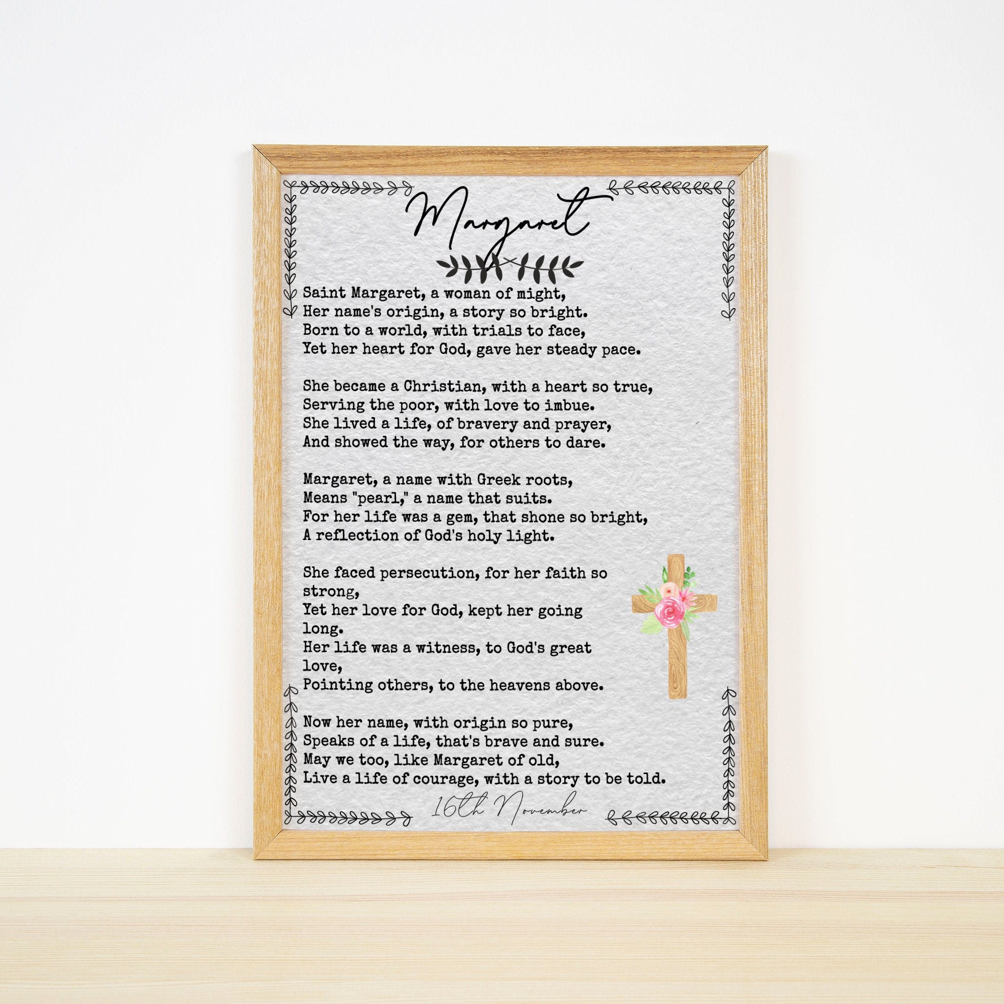 Printable Margaret Poem, Name Poem, Digital Poem, Saint Margaret ...