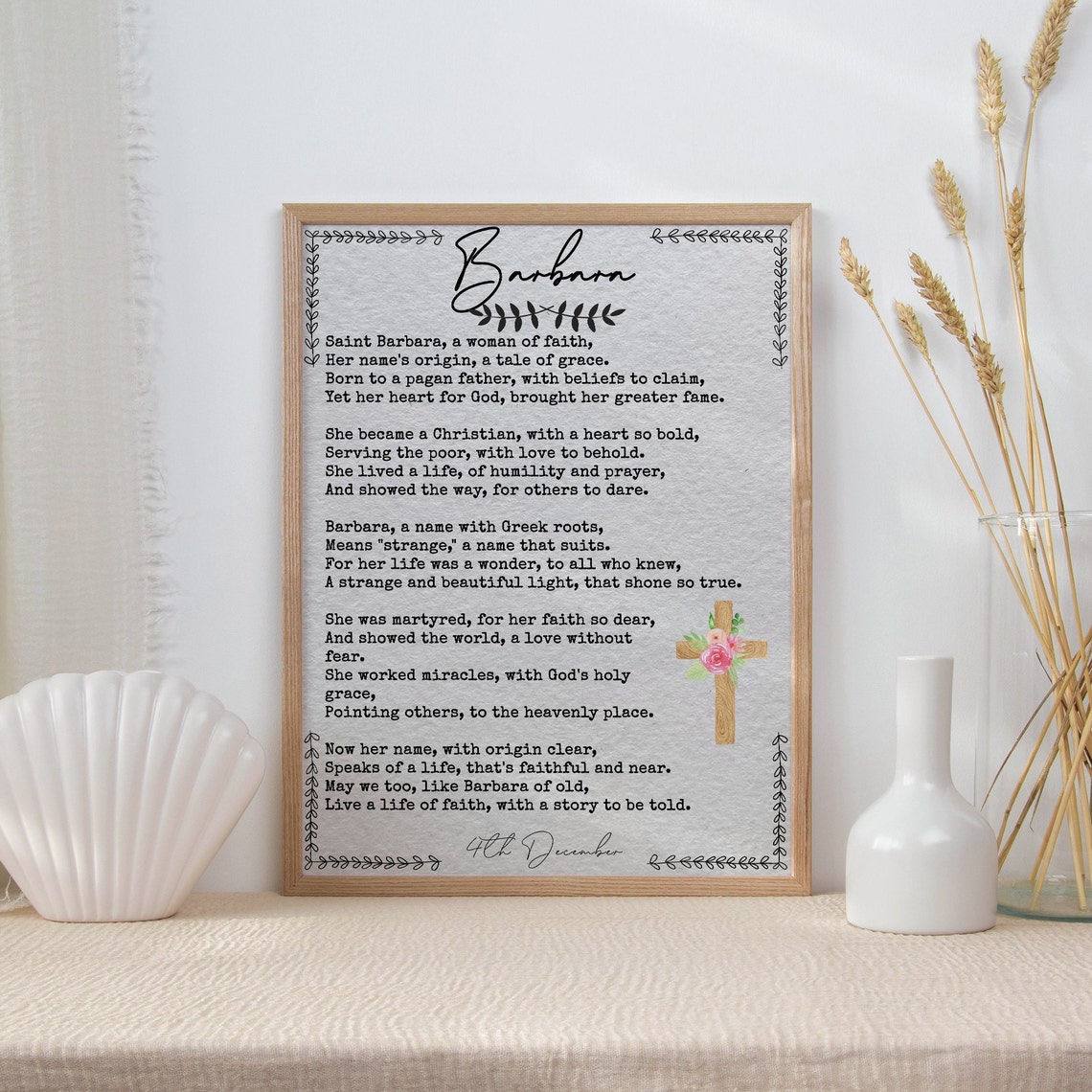 Printable Barbara Poem, Name Poem, Digital Poem, Saint Barbara ...