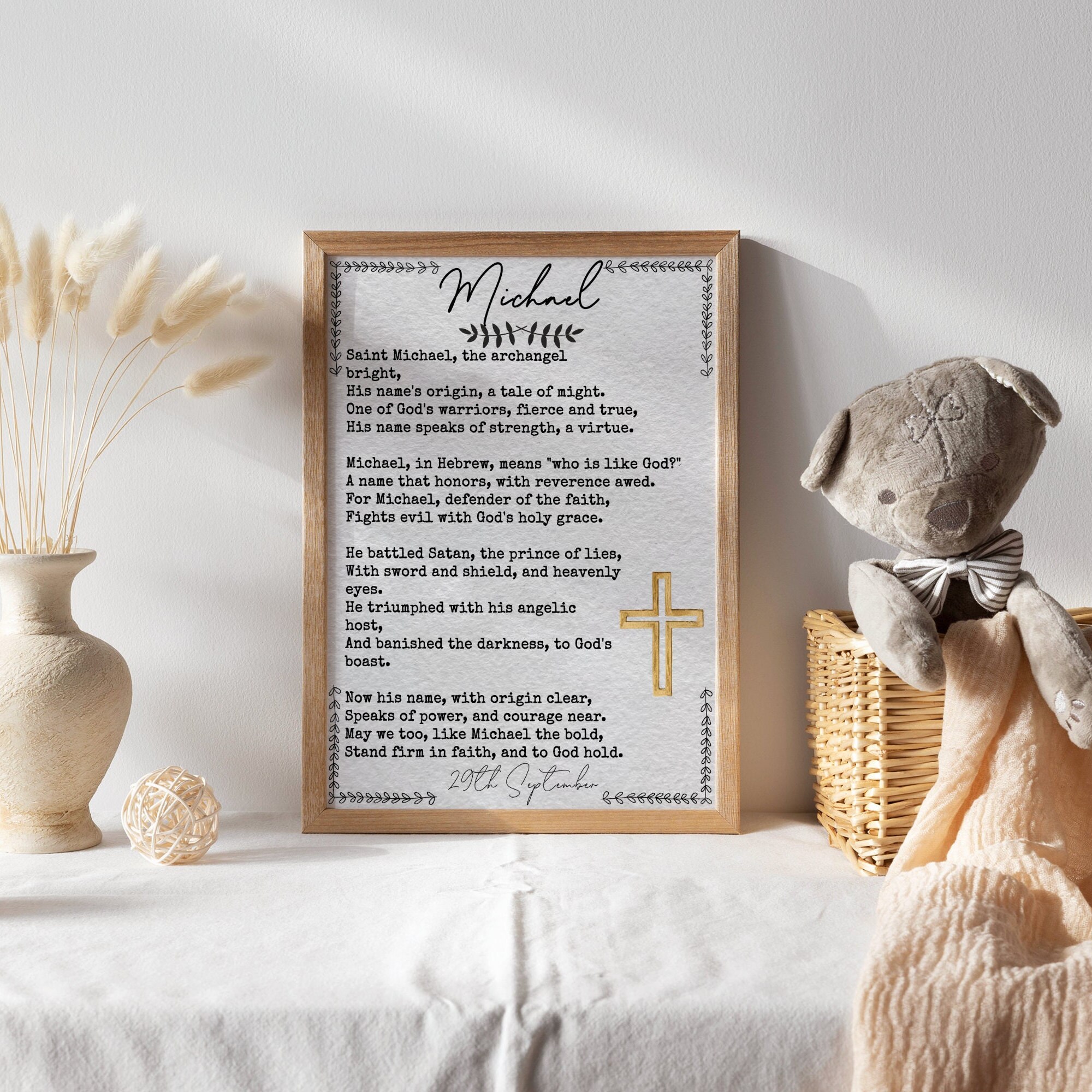 Printable Michael Poem, Name Poem, Digital Poem, Saint Michael ...