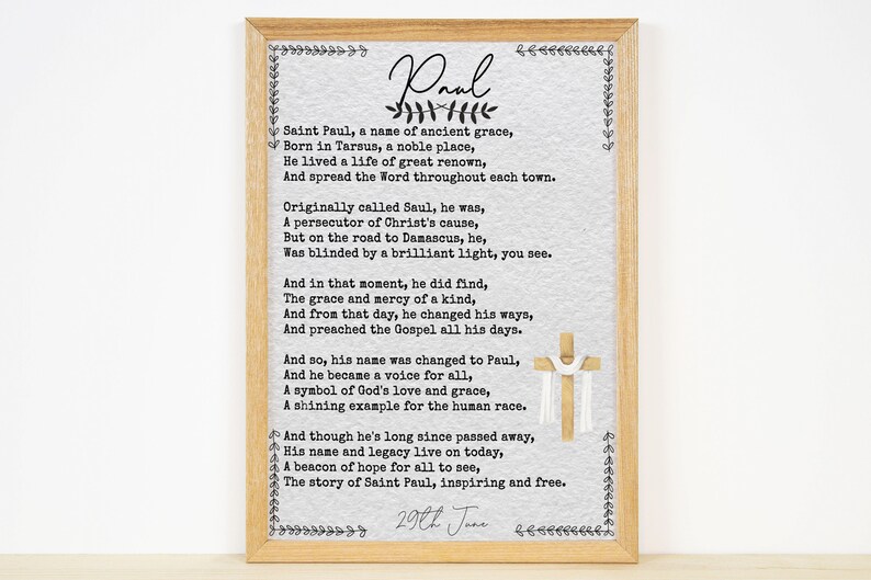 Printable Paul Poem, Name Poem, Digital Poem, Saint Paul Downloadable ...