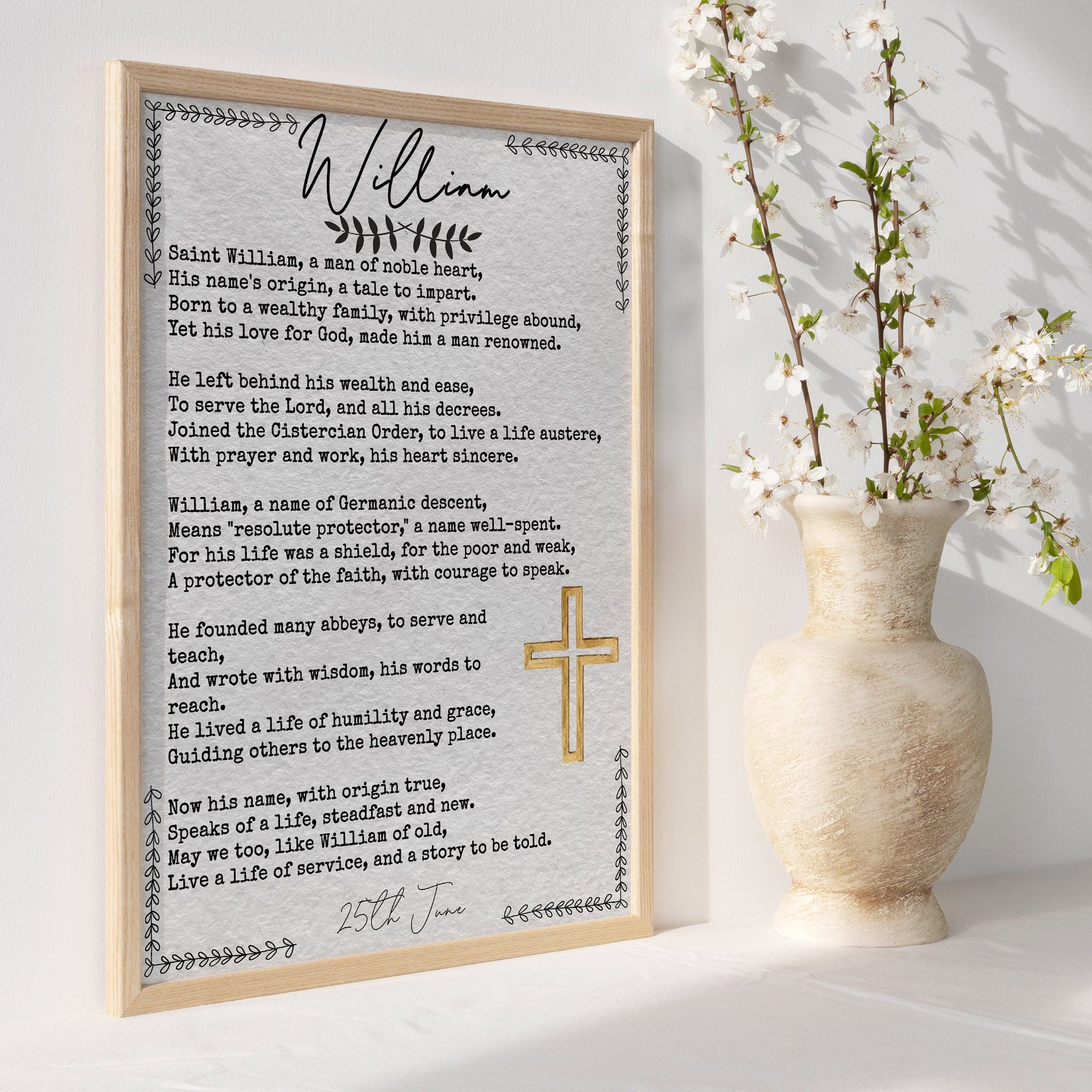 Printable William Poem, Name Poem, Digital Poem, Saint William ...