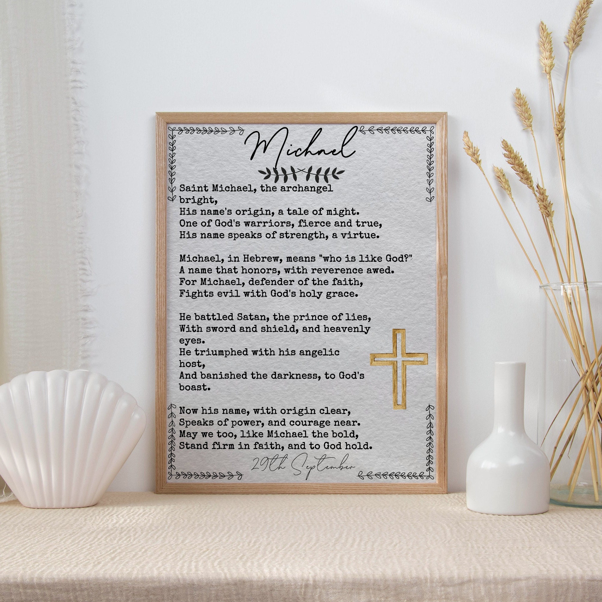 Printable Michael Poem, Name Poem, Digital Poem, Saint Michael ...