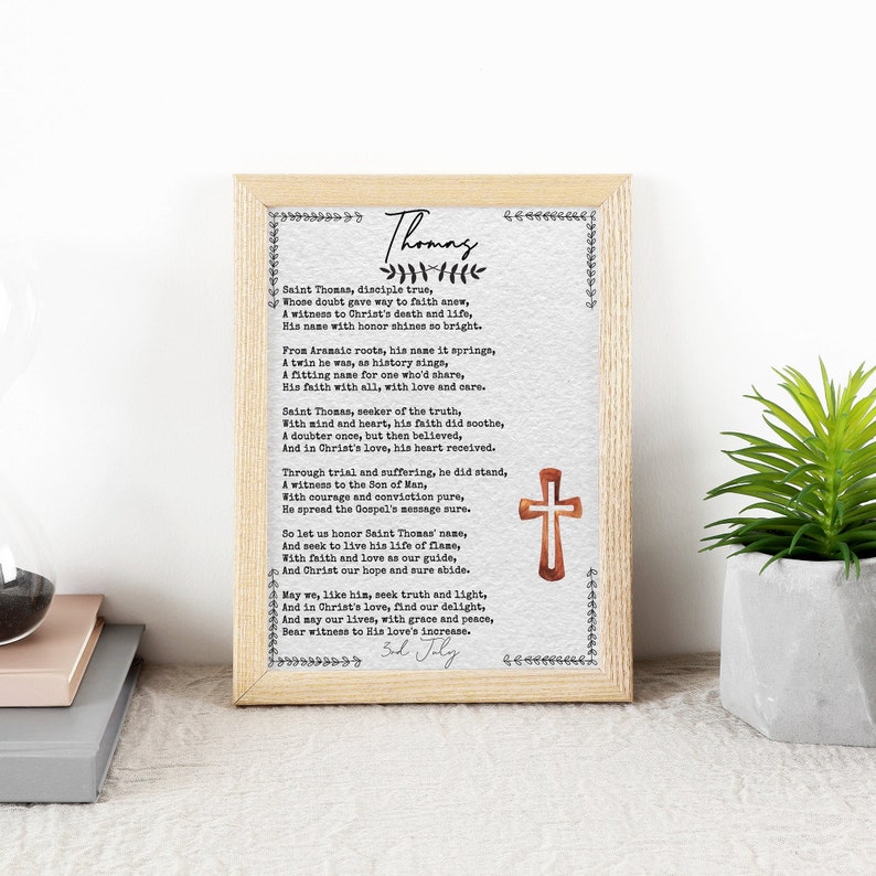 Printable Thomas Poem, Name Poem, Digital Poem, Saint Thomas ...