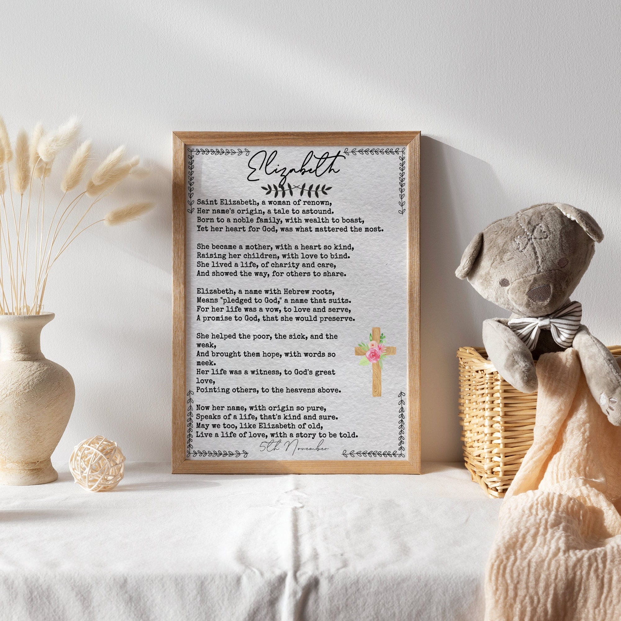 Printable Elizabeth Poem, Name Poem, Digital Poem, Saint Elizabeth ...