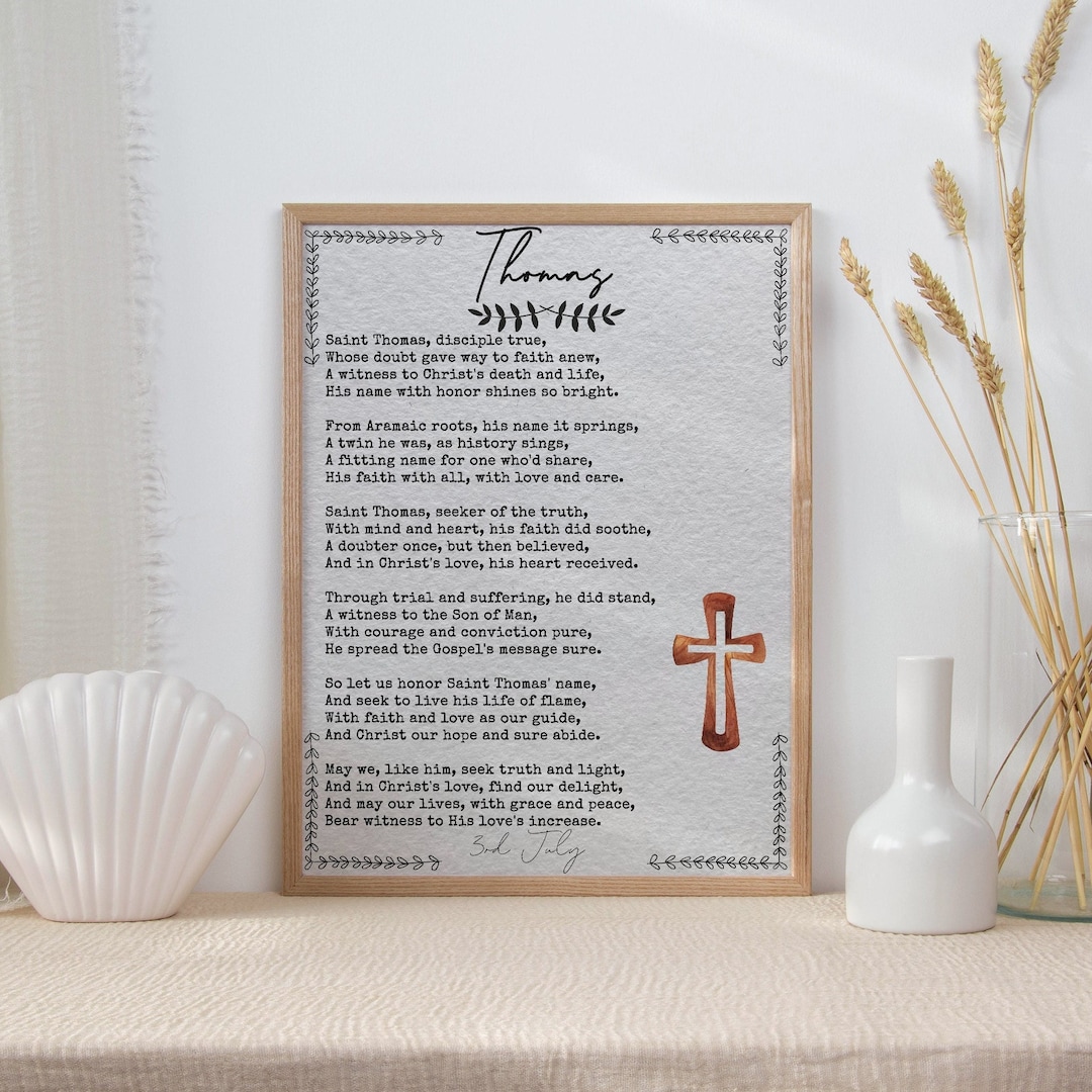 Printable Thomas Poem, Name Poem, Digital Poem, Saint Thomas ...