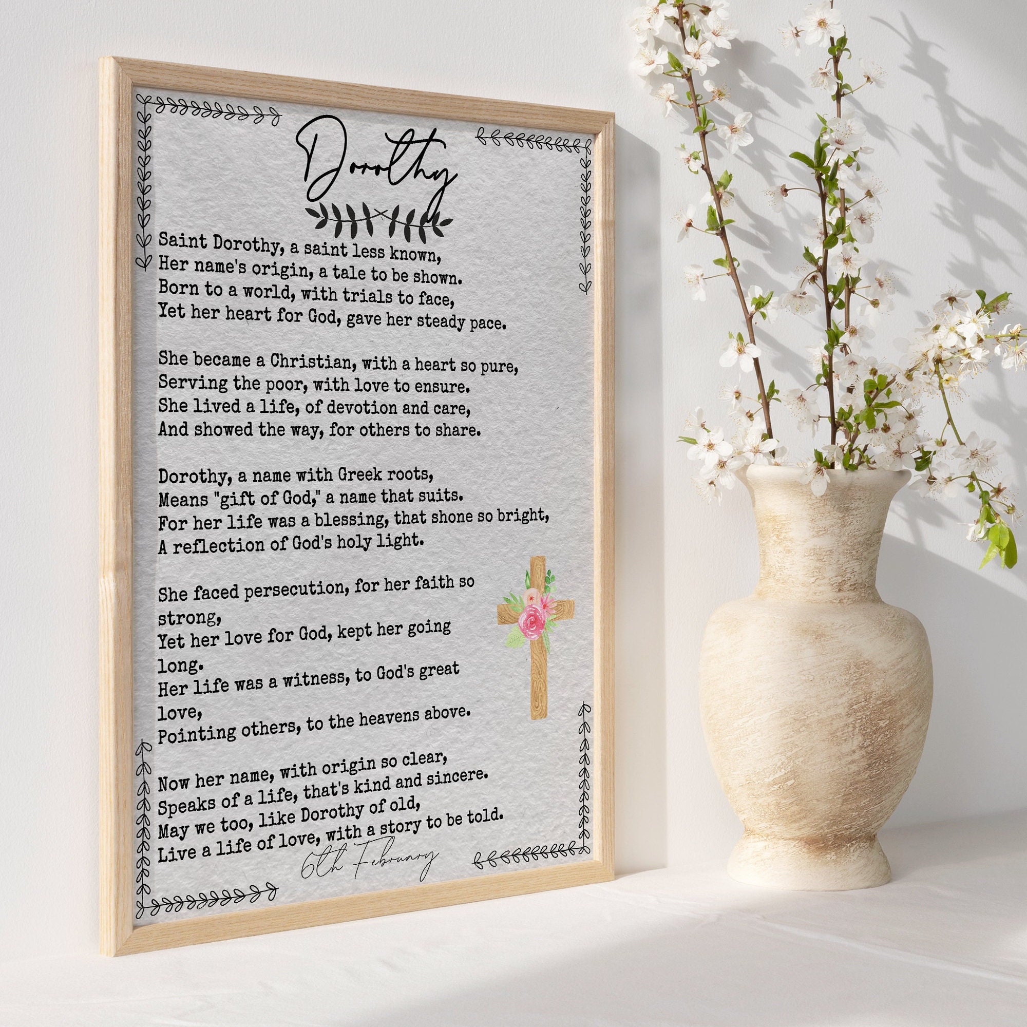 Printable Dorothy Poem, Name Poem, Digital Poem, Saint Dorothy ...