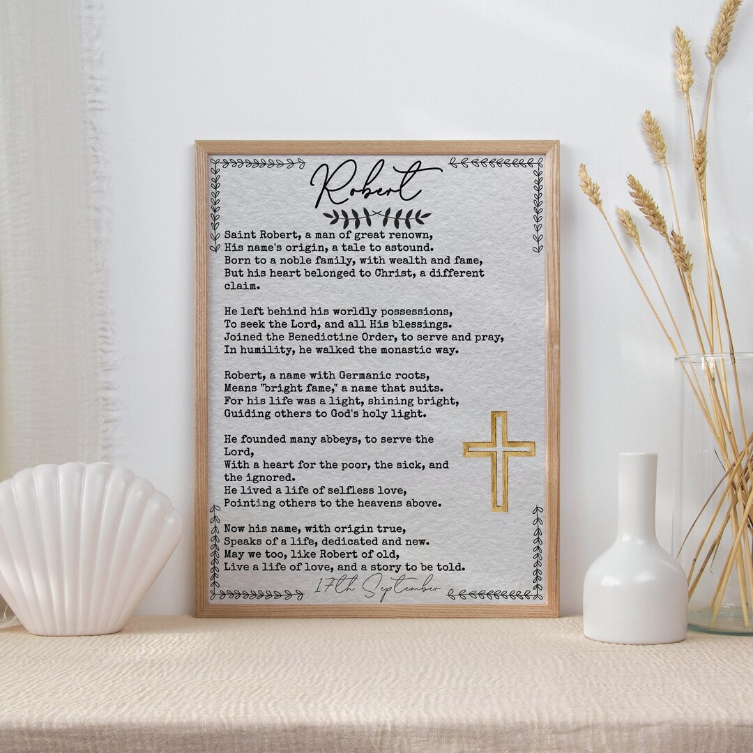 Printable Robert Poem, Name Poem, Digital Poem, Saint Robert ...
