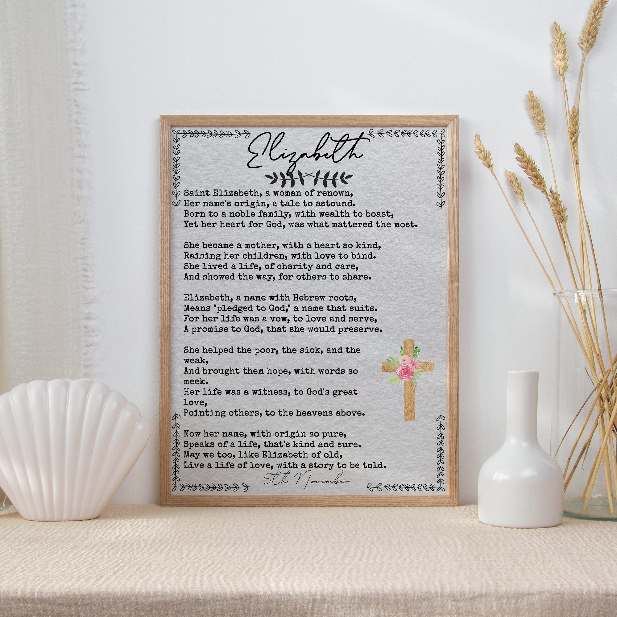 Printable Elizabeth Poem, Name Poem, Digital Poem, Saint Elizabeth ...
