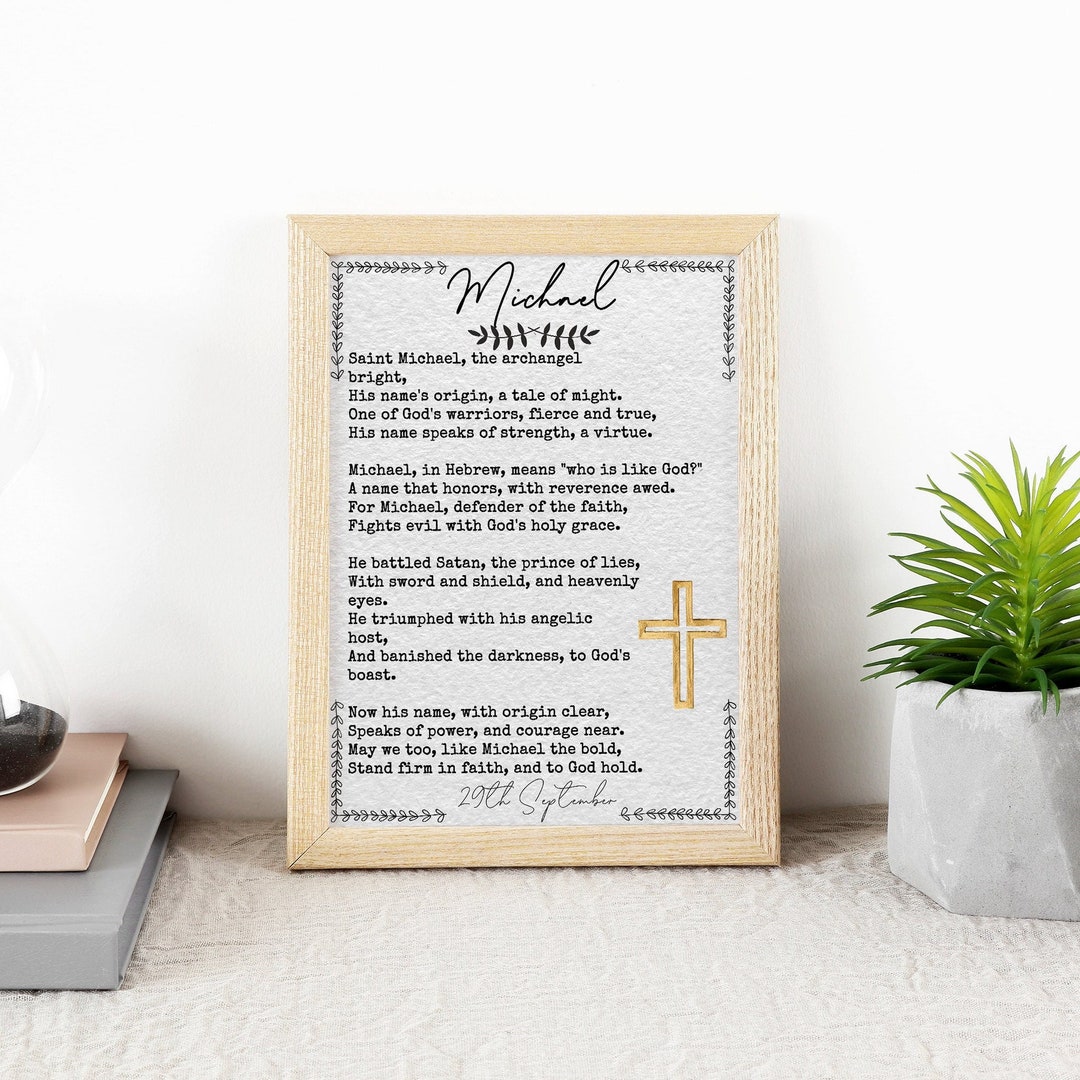 Printable Michael Poem, Name Poem, Digital Poem, Saint Michael ...