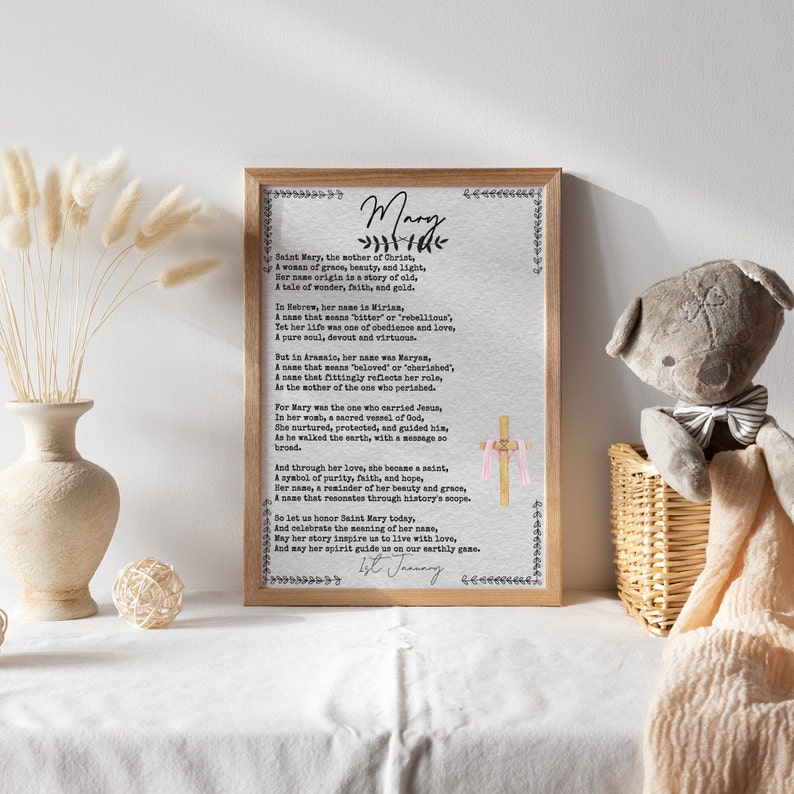 Printable Mary Poem, Name Poem, Digital Poem, Saint Mary Downloadable ...