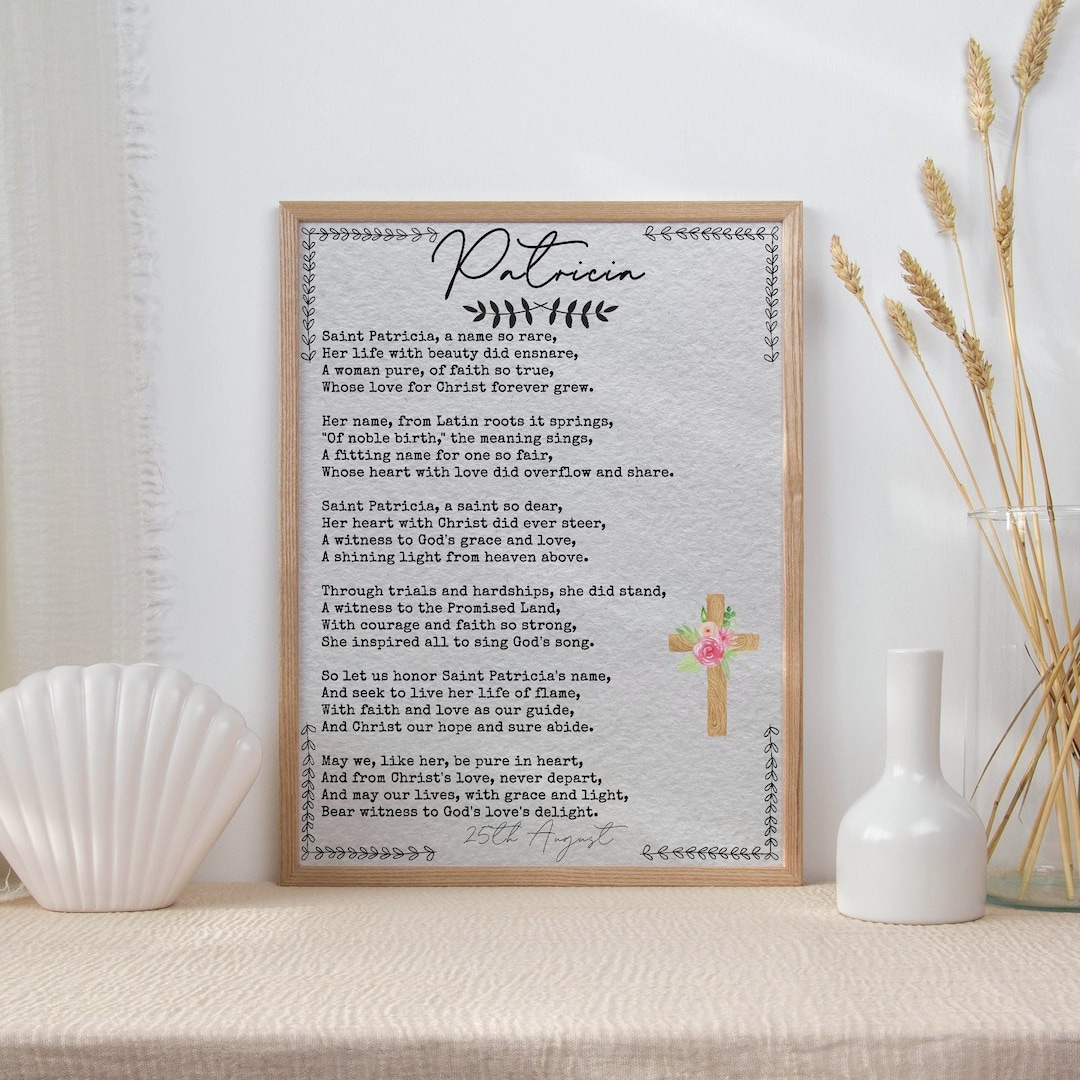 Printable Patricia Poem, Name Poem, Digital Poem, Saint Patricia ...