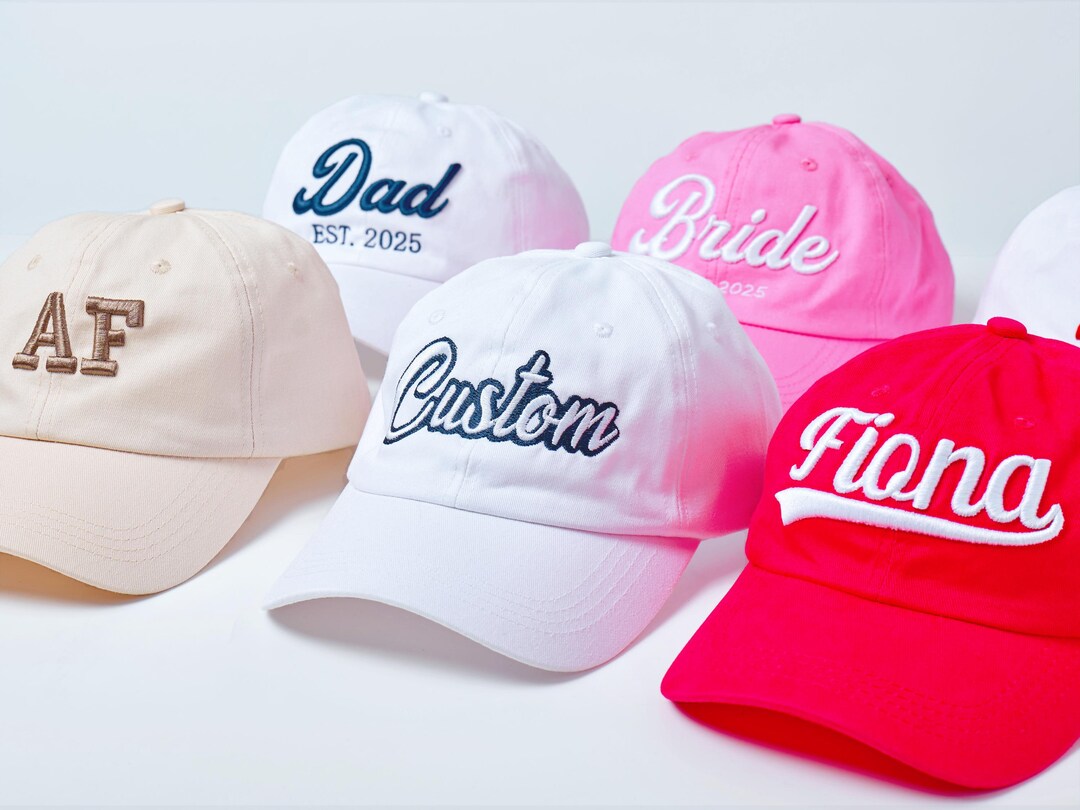 Personalized Text Hat, Custom Logo Embroidered Hat, Retro Cotton ...