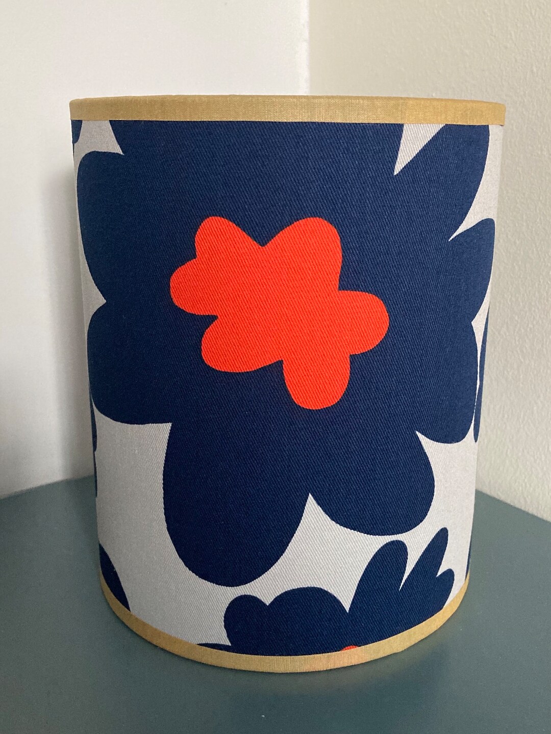 Blue Flower Lampshade Made With Fabric From Japan / Diameter 15 Cm ...