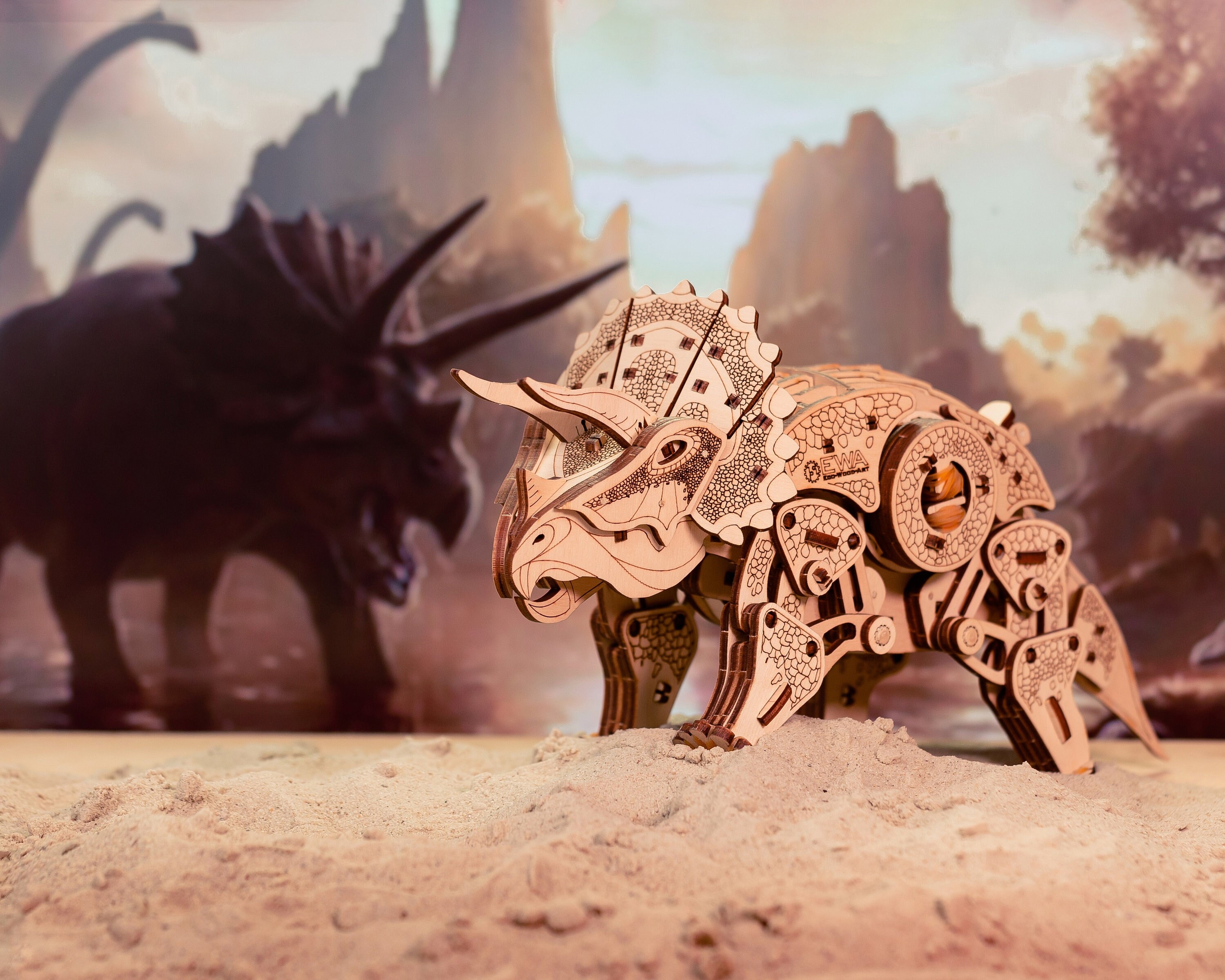 Triceratops Wooden 3D Mechanical Puzzle Dinosaur Modeling Kit - Etsy