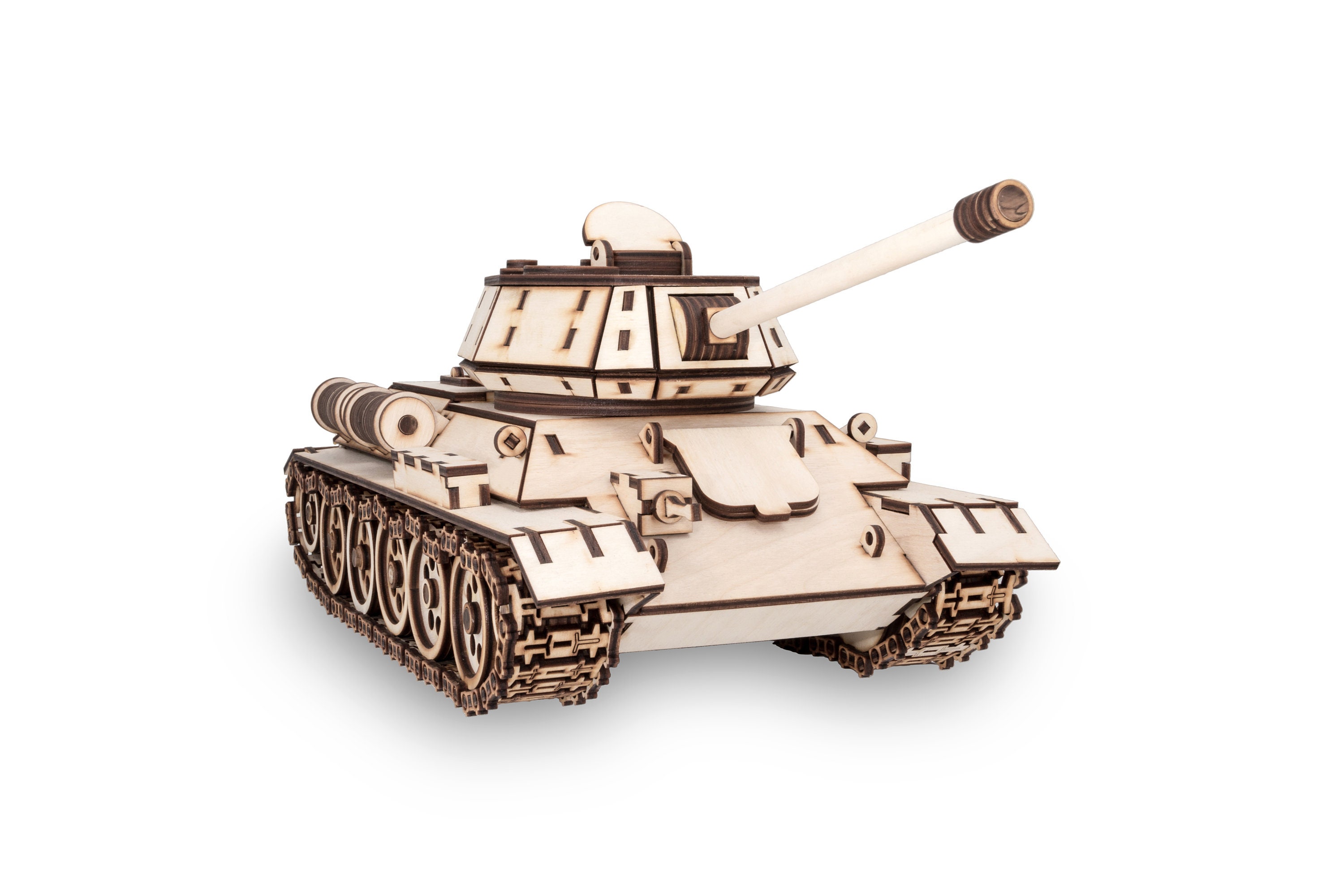 Realistic Tank T-34 DIY Wooden Modeling Kit, 3D Mechanical Puzzle for ...