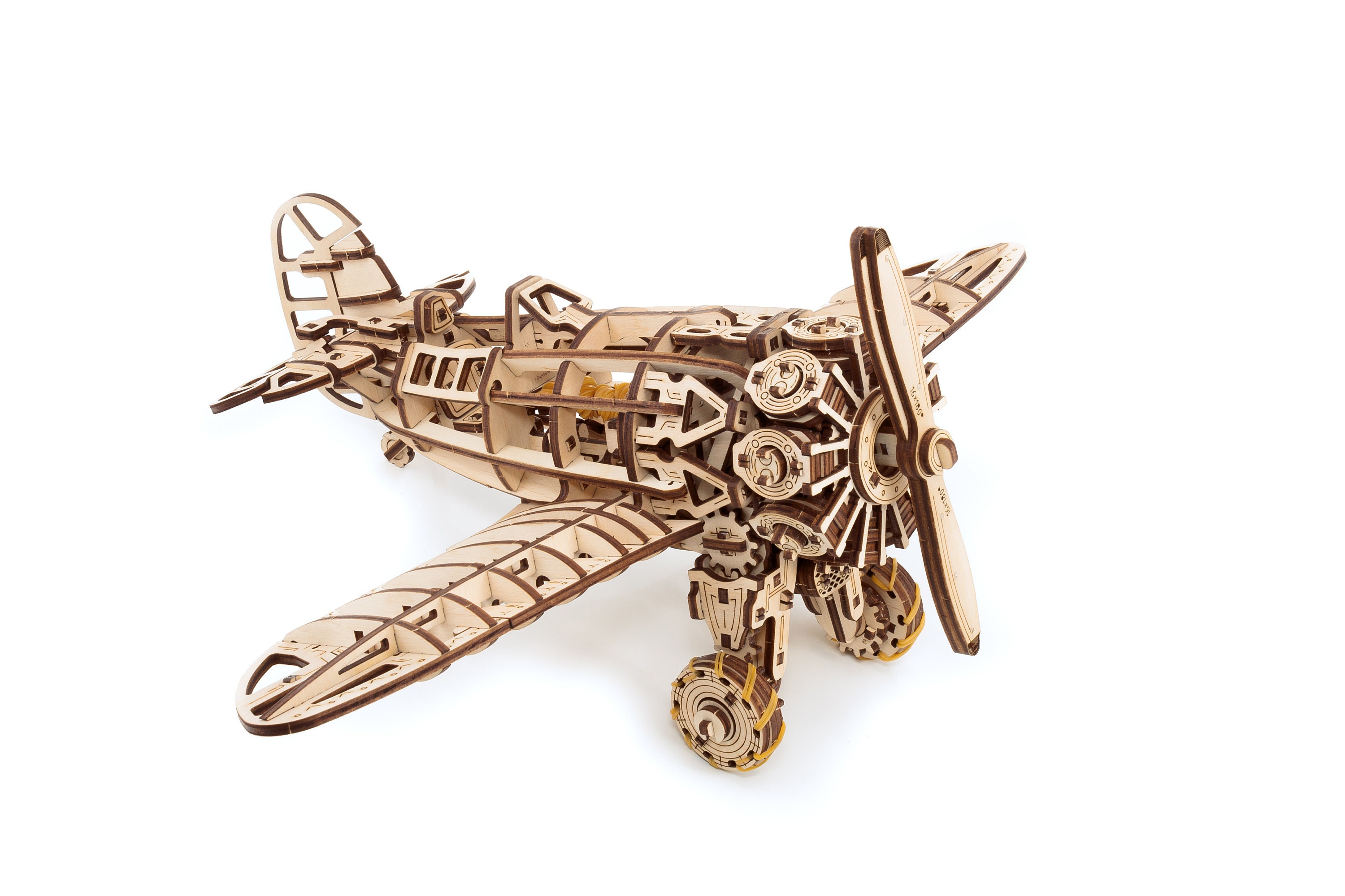 Realistic Airplane DIY Wooden Modeling Kit, Craft 3D Mechanical Puzzle ...