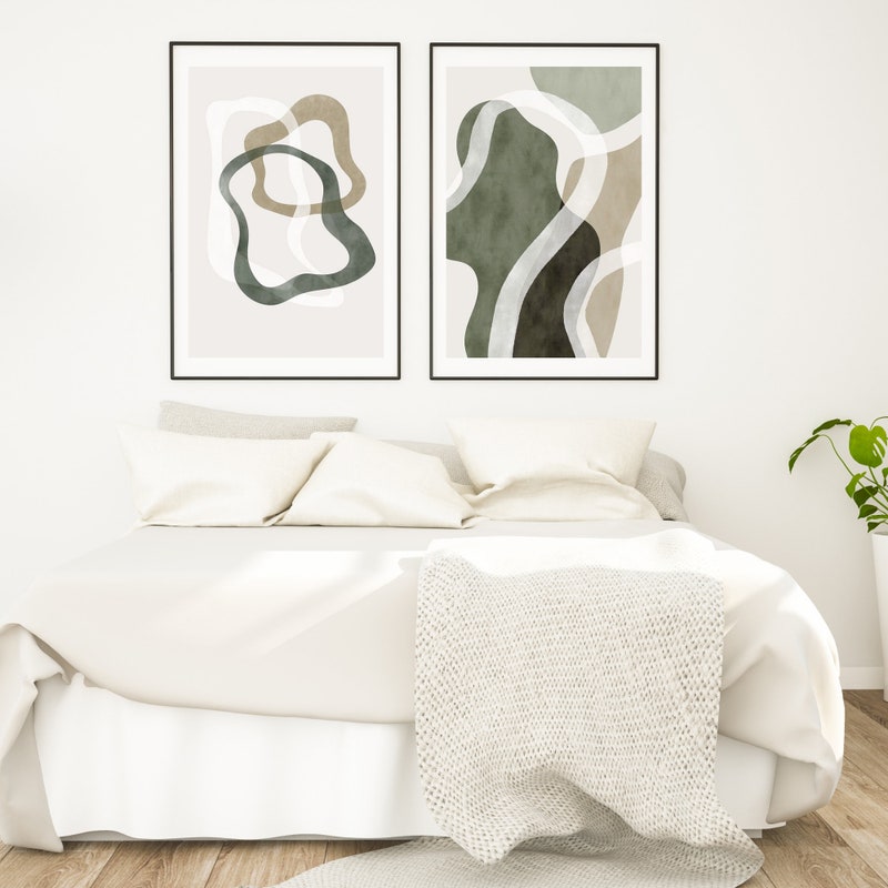Green Abstract Wall Art - Etsy