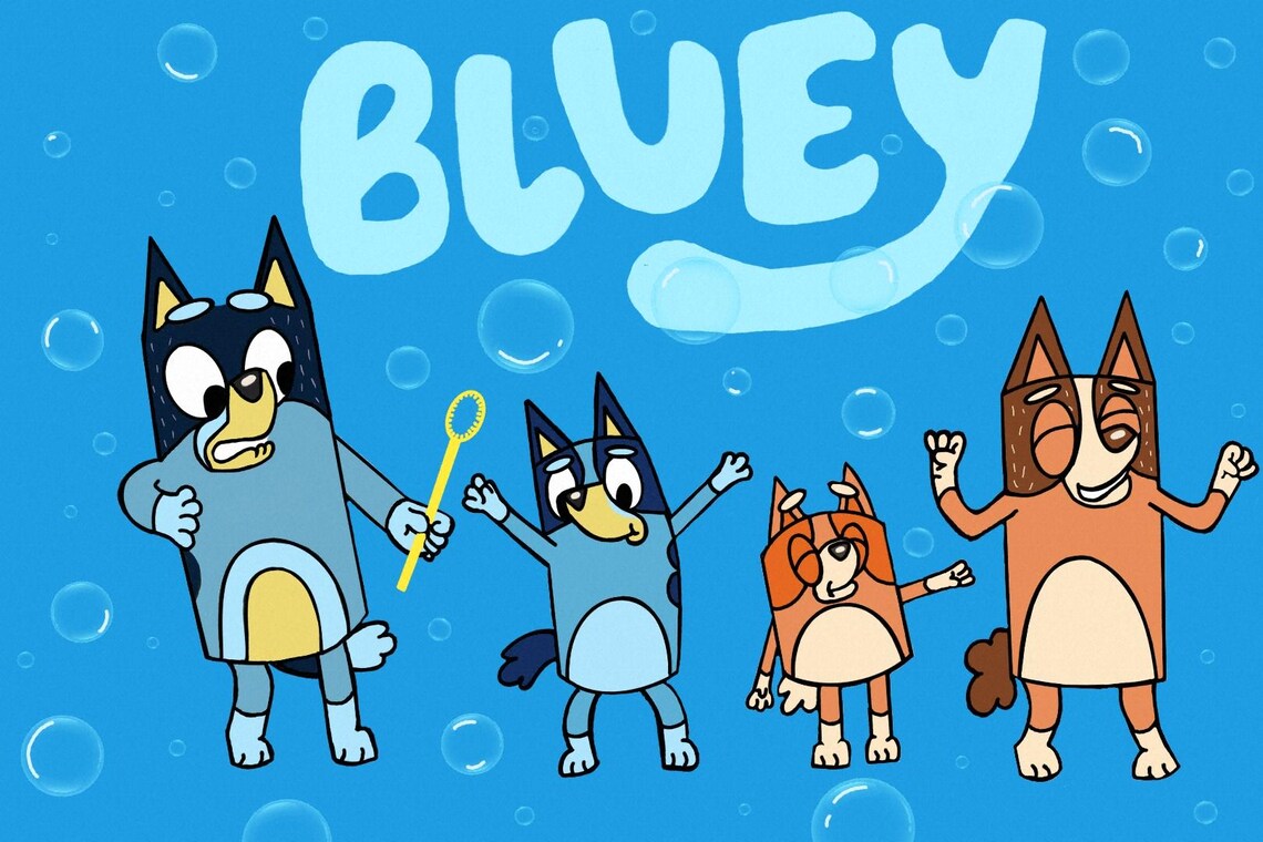 Hand Drawn Bluey & Family - Bluey Print - Digital Download - Digital ...