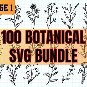 100 Botanical Svg Bundle | Floral Svg |flower Svg |botanical Clipart ...