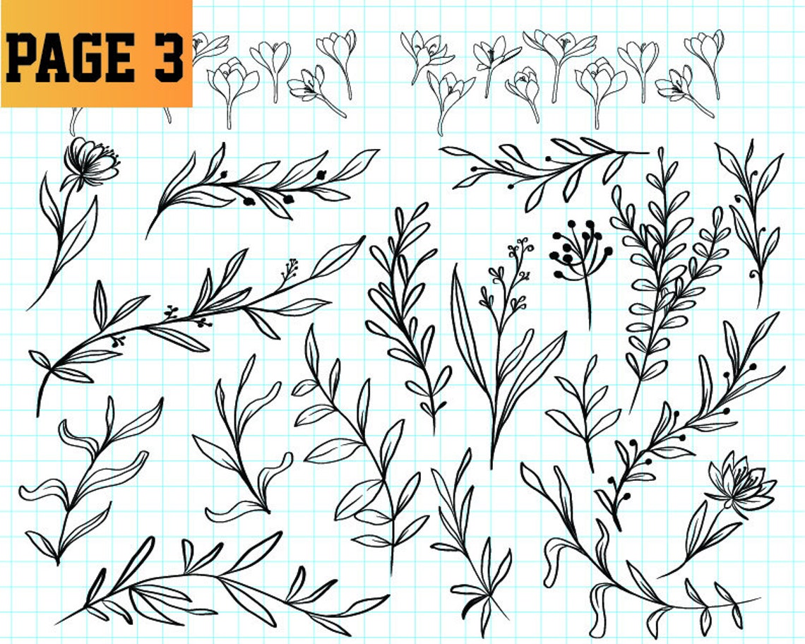 100 Botanical Svg Bundle Floral Svg flower Svg botanical Clipart flower ...