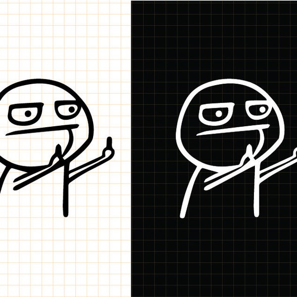 Stickman With Middle Fingers - Etsy