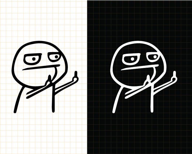 Middle Fingers Stickman DIGITAL IMAGE Svg Png Jpg Eps Dxf - Etsy