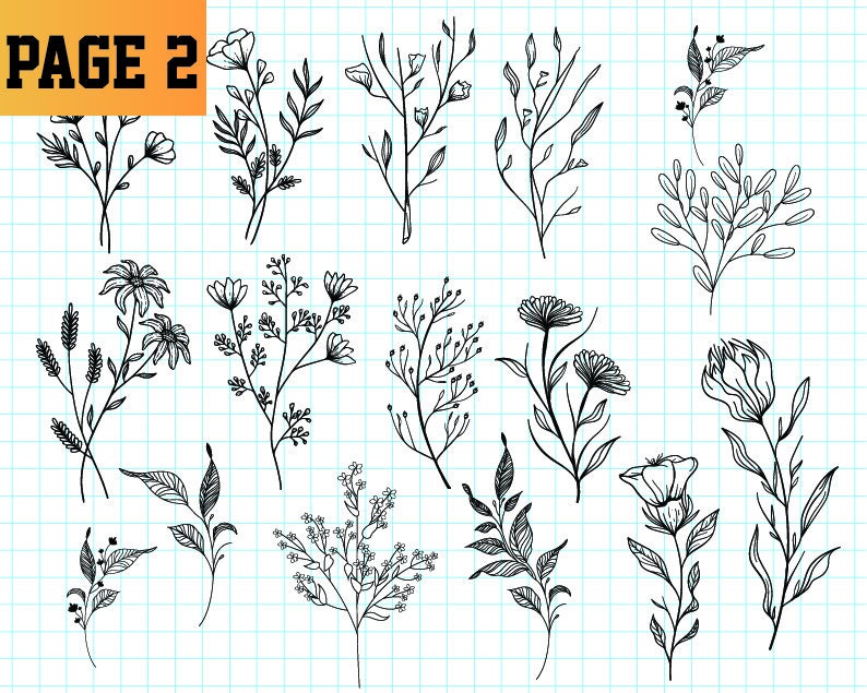 100 Botanical Svg Bundle Floral Svg flower Svg botanical Clipart flower ...