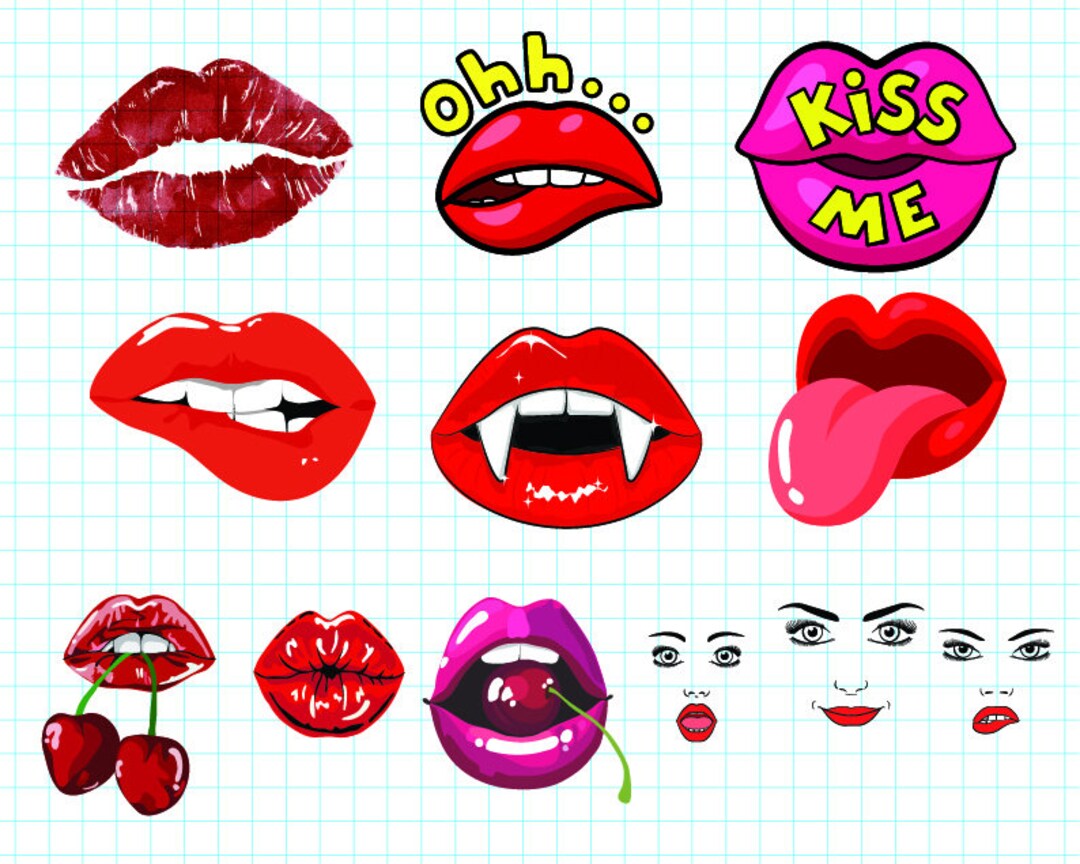 Lips SVG, Kiss SVG, Lips Print Svg, Red Lips Svg, Dripping Lips Svg ...