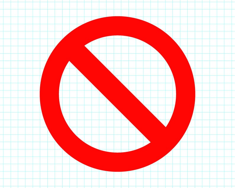 Prohibition Sign Svg, Red Frame Don't Symbol. Vector Cut File for Cricut, Silhouette, Psd Png ...